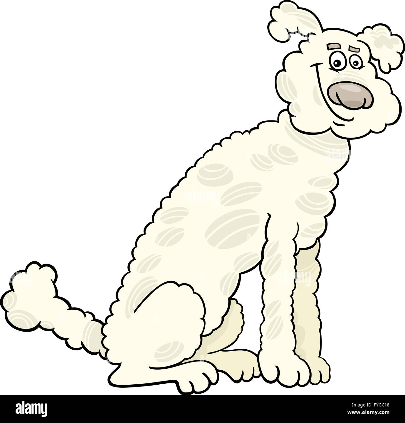 poodle dog cartoon illustration Stock Photo - Alamy