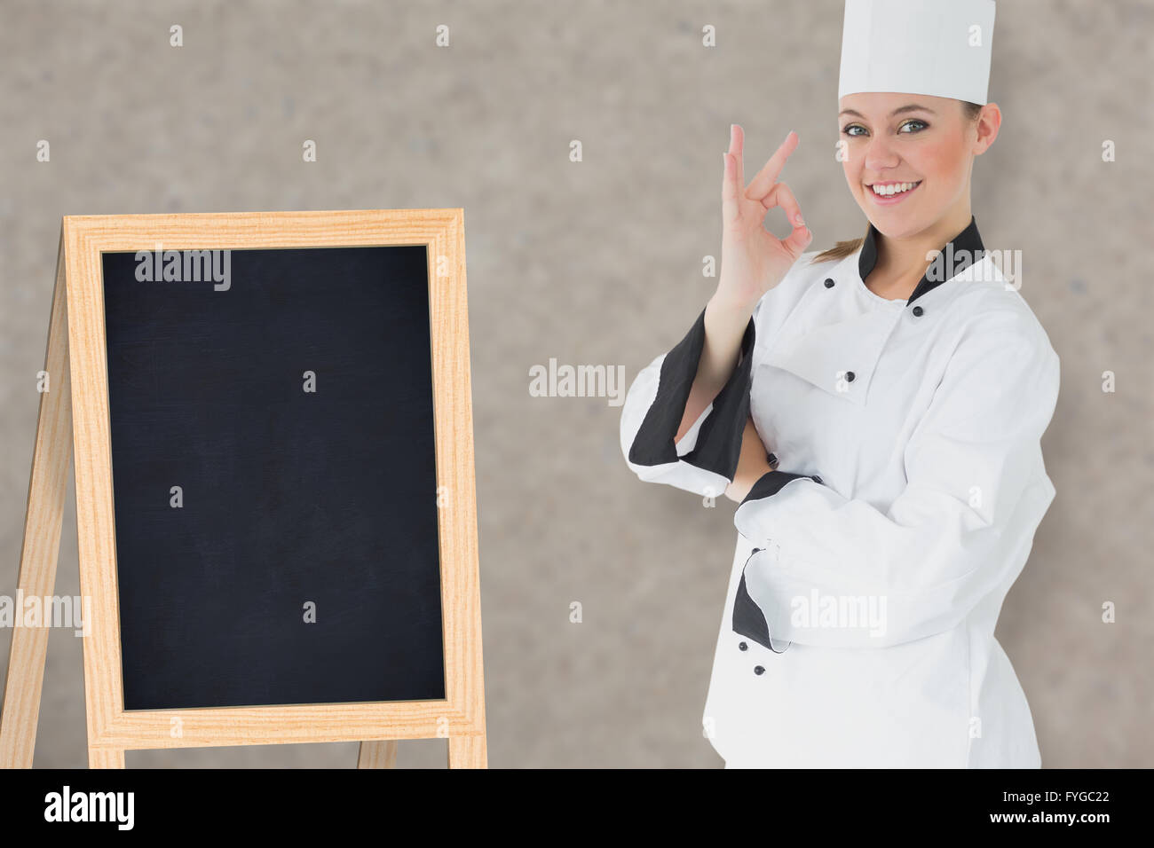 Female chef holding digital hi-res stock photography and images - Alamy