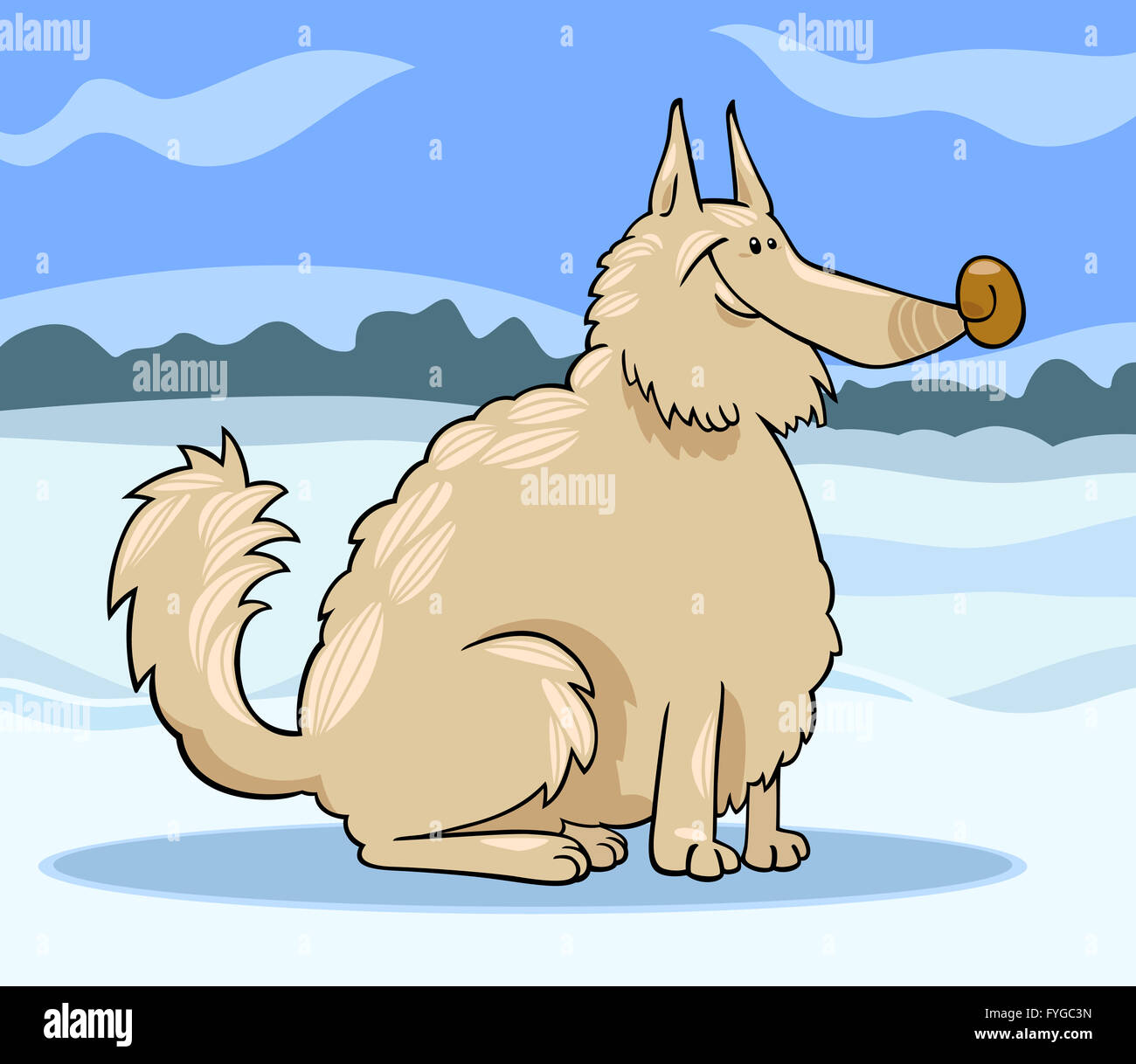 Spitz dog cartoon illustration hi-res stock photography and images - Alamy