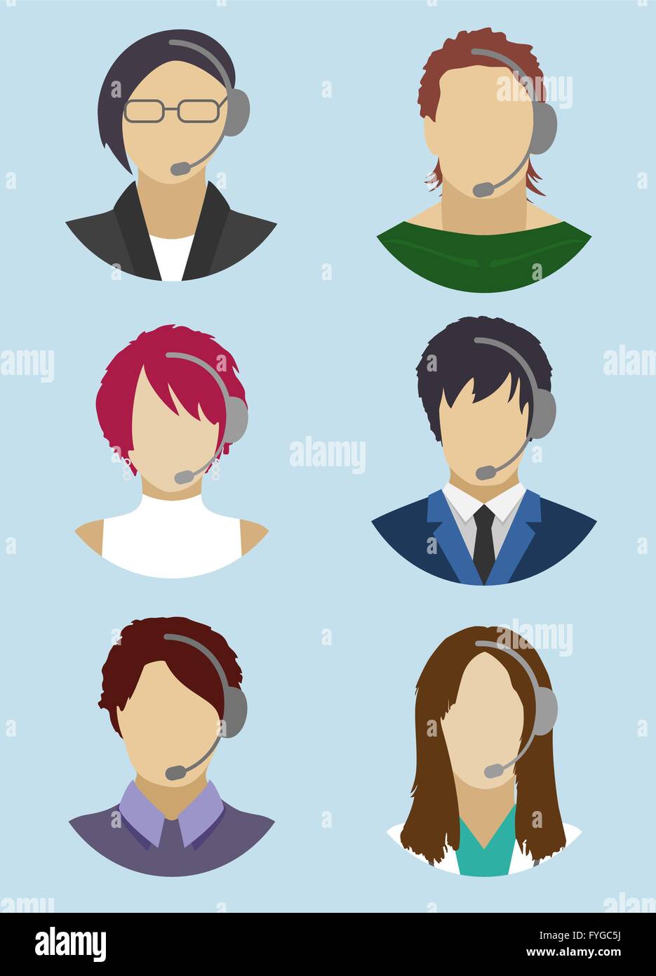 Icons Signs Pictograms Call Center Headphones Consultation Isola Stock ...