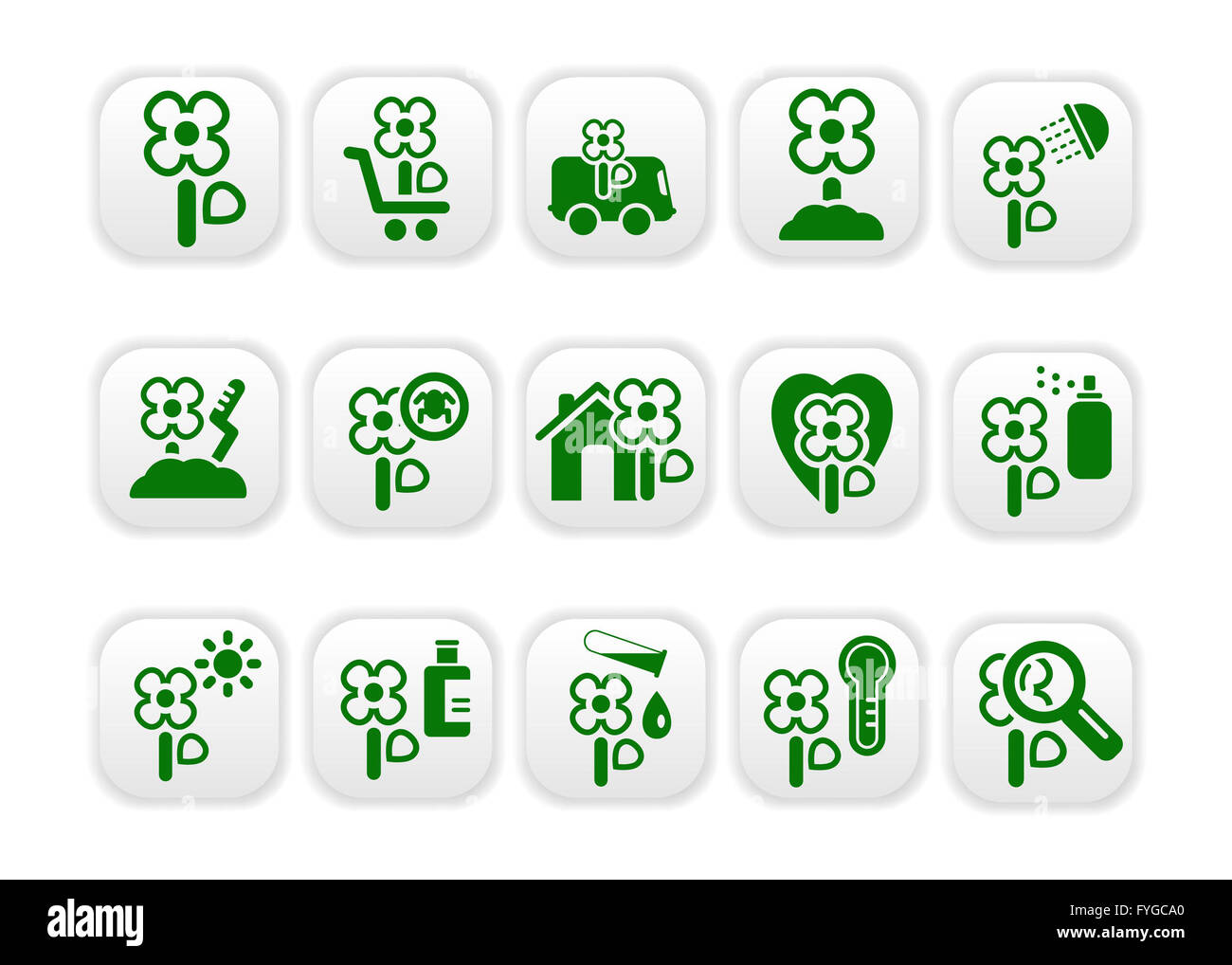 Vector illustration of single flower icon Stock Photo - Alamy