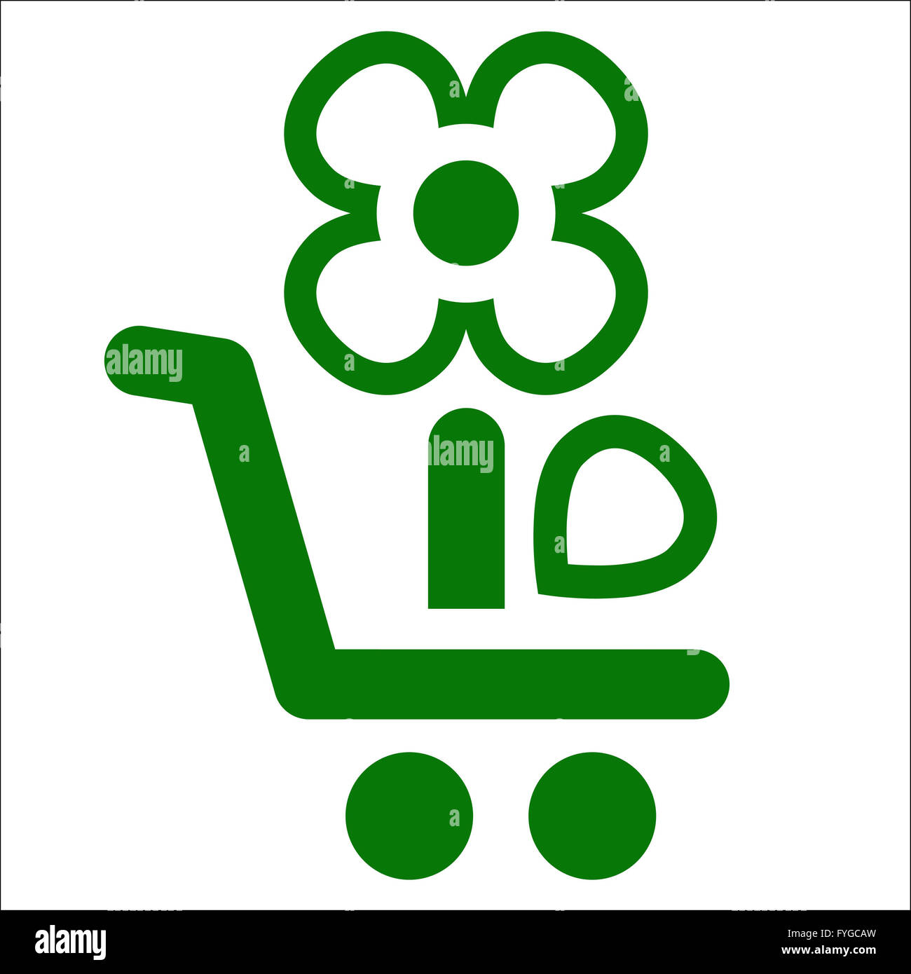 Vector illustration of single flower icon Stock Photo - Alamy