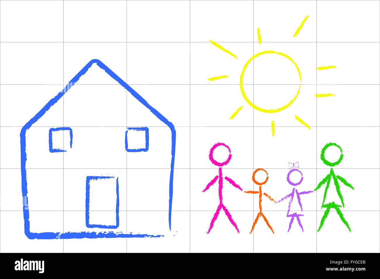 Vector illustration of child family design Stock Photo - Alamy