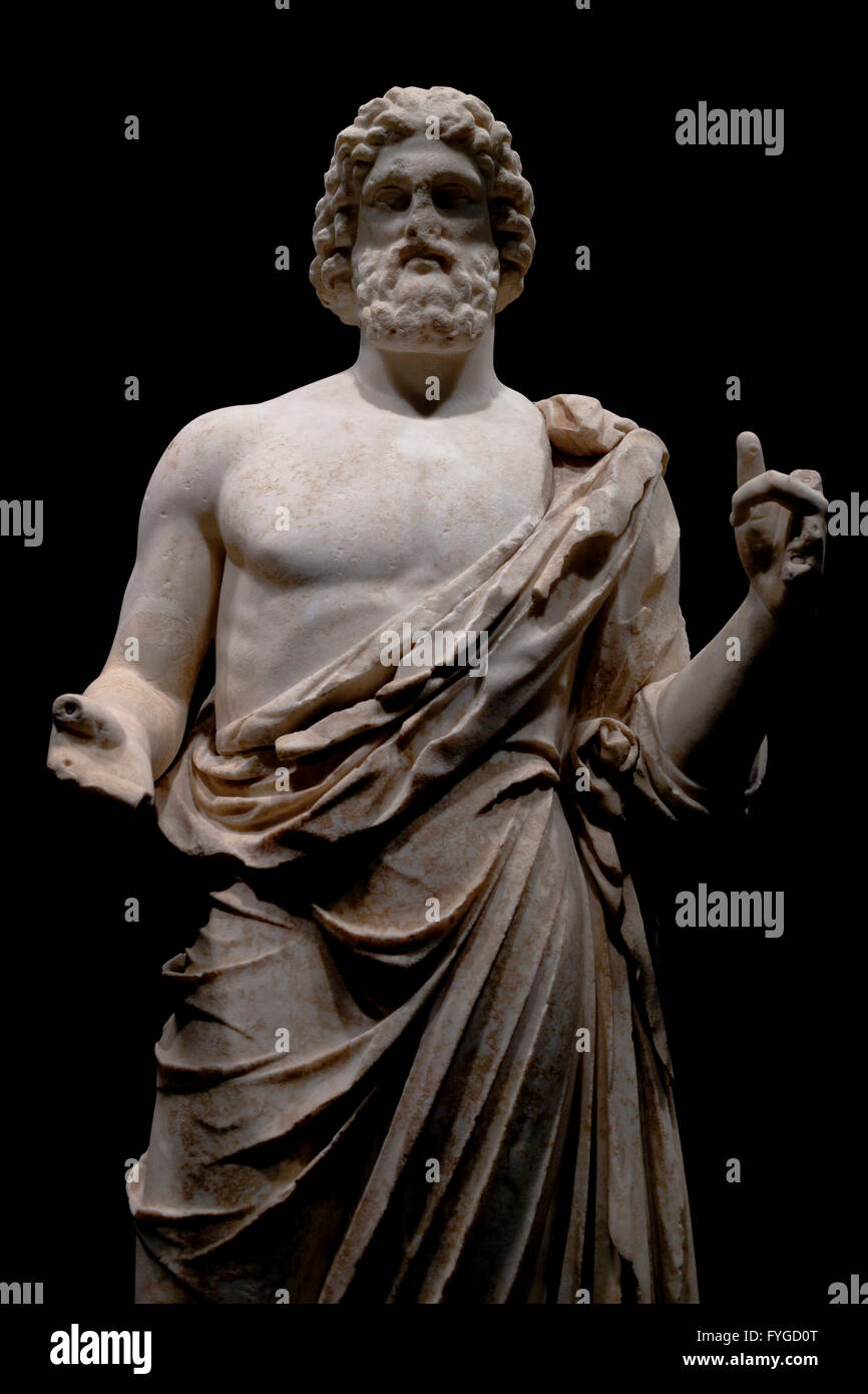 Ancient Greek statue of Asclepios (the greek God of medicine). Also ...