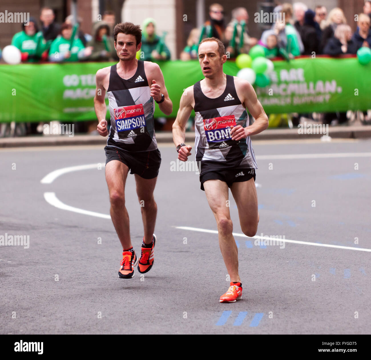 UK athletes Mathew Bond and Robbie Simpson competing in the 2016 London ...