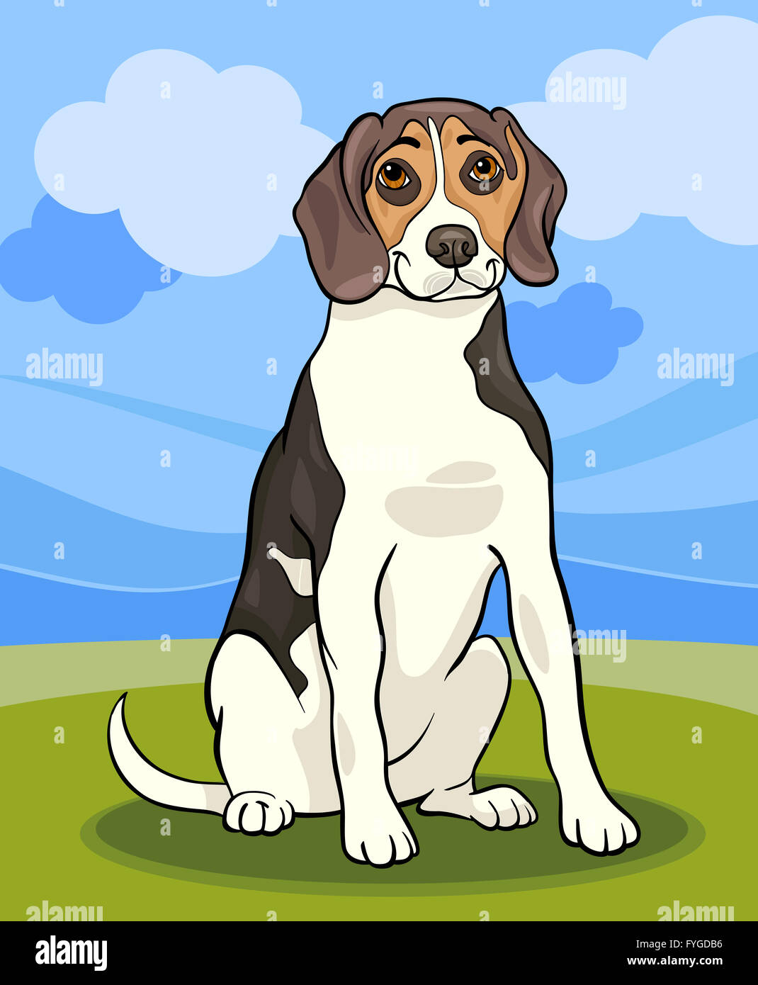 beagle dog cartoon illustration Stock Photo - Alamy
