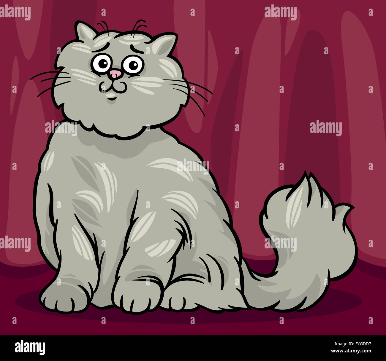 Persian cat cartoon illustration hi-res stock photography and images ...
