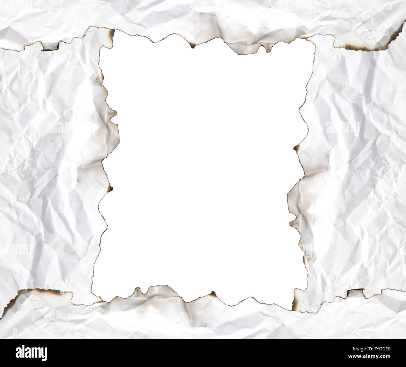 burnt edge paper with space for text on white background Stock Photo ...