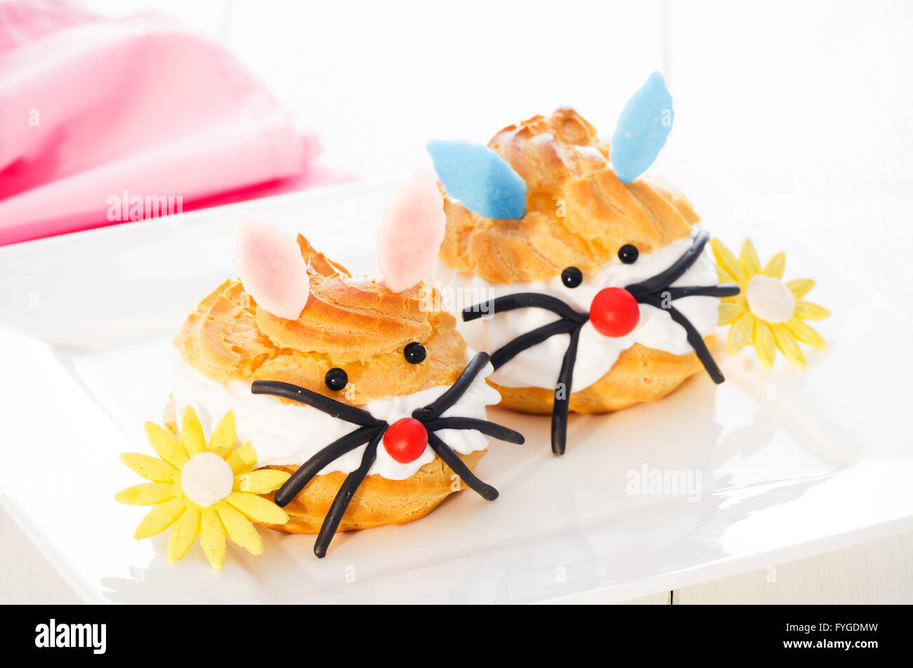 two cream puff Stock Photo - Alamy