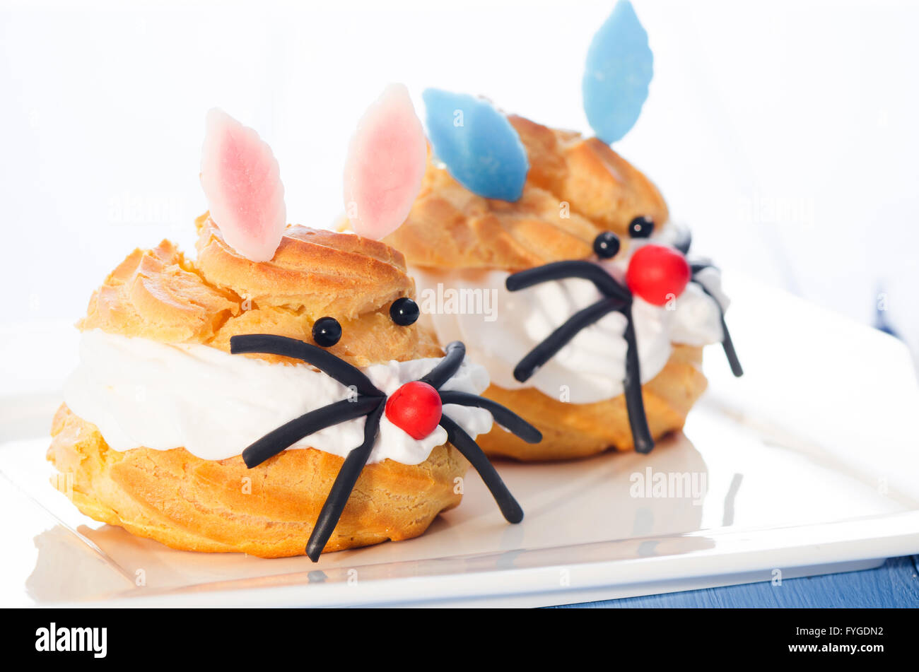 two cream puff Stock Photo - Alamy