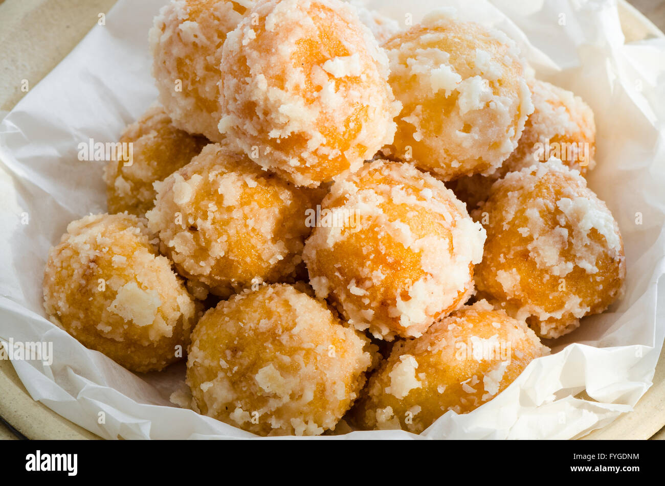 fried dessert balls Stock Photo - Alamy