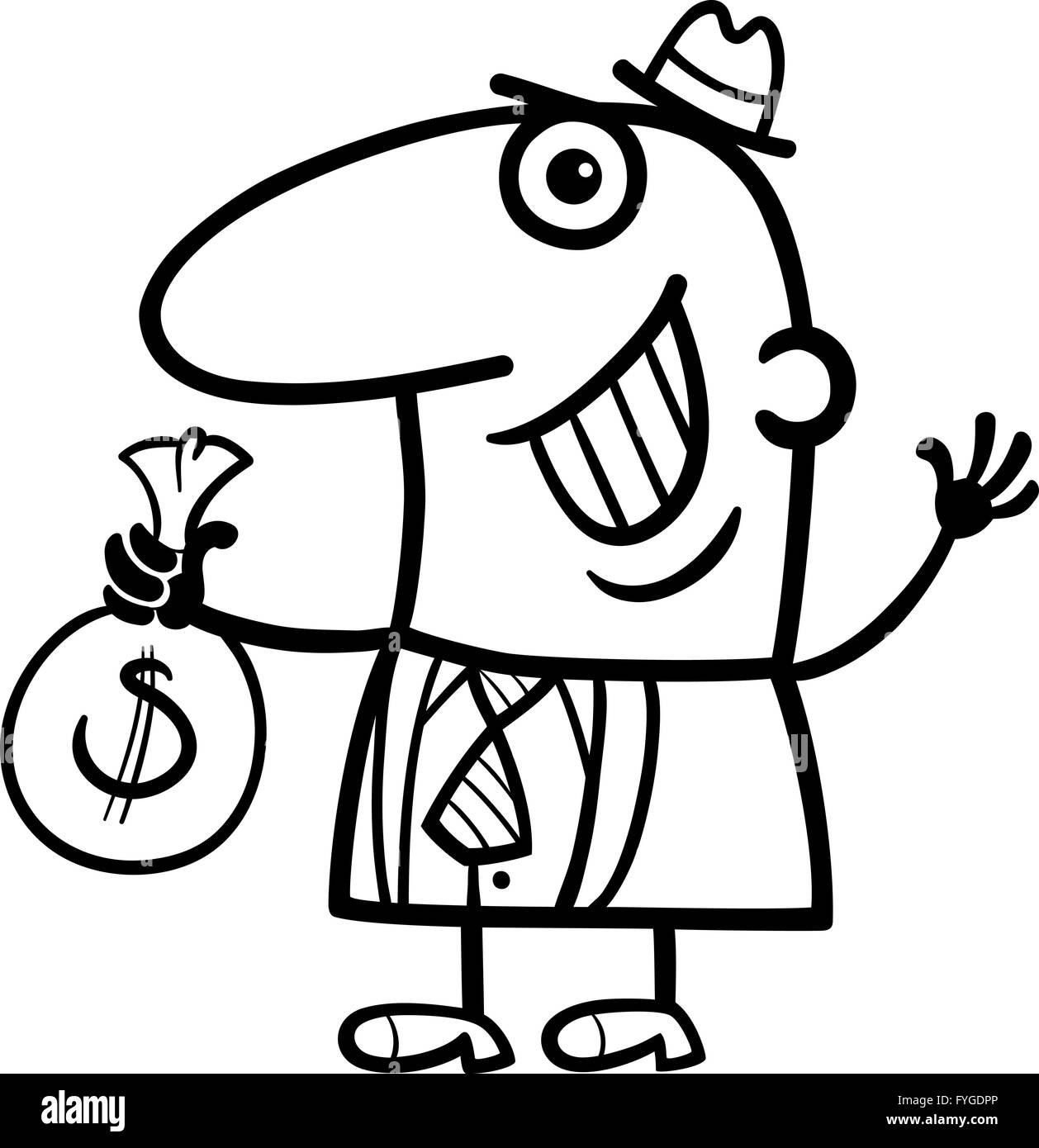 Cartoon rich man Black and White Stock Photos & Images - Alamy