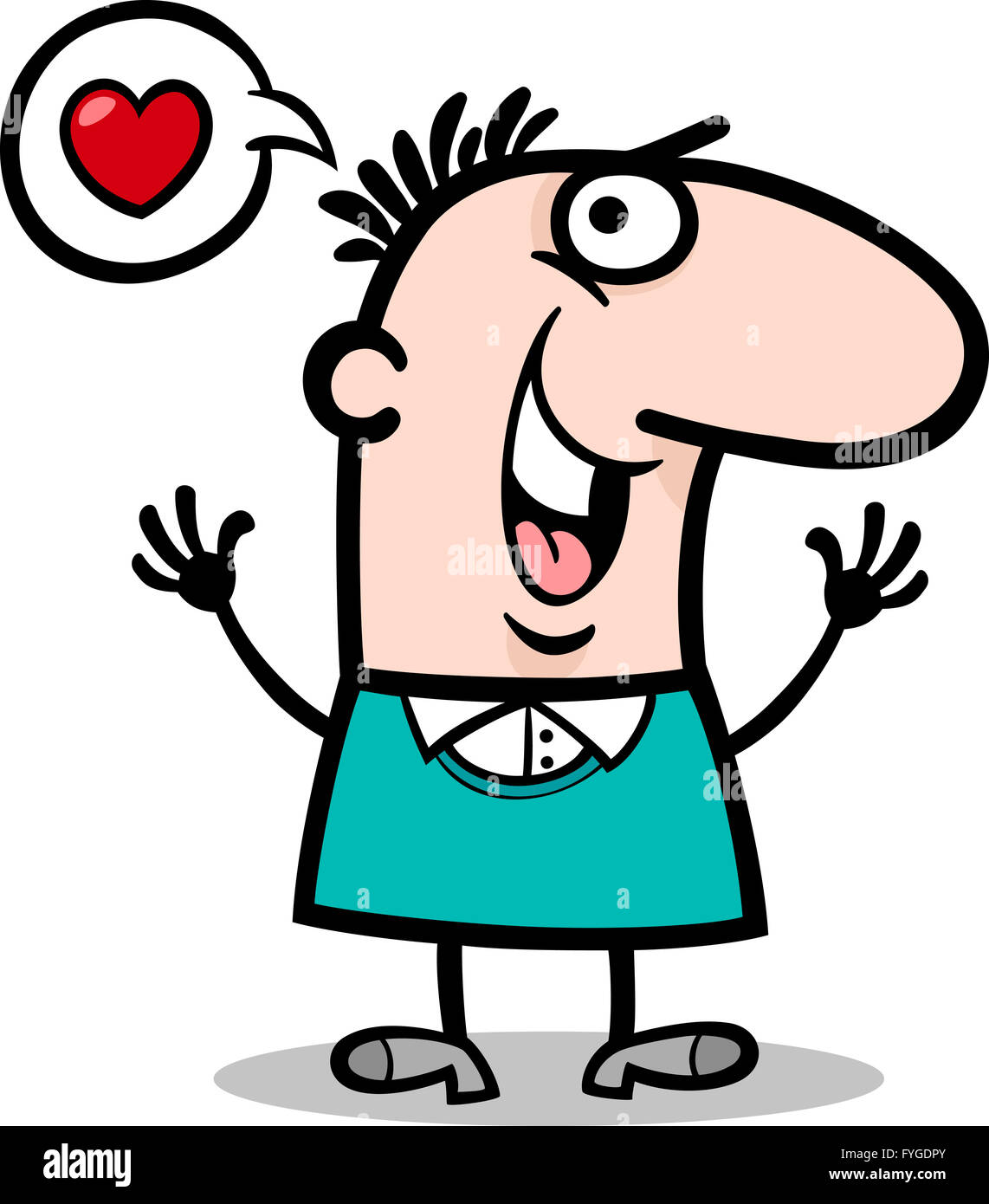 man in love cartoon illustration Stock Photo - Alamy