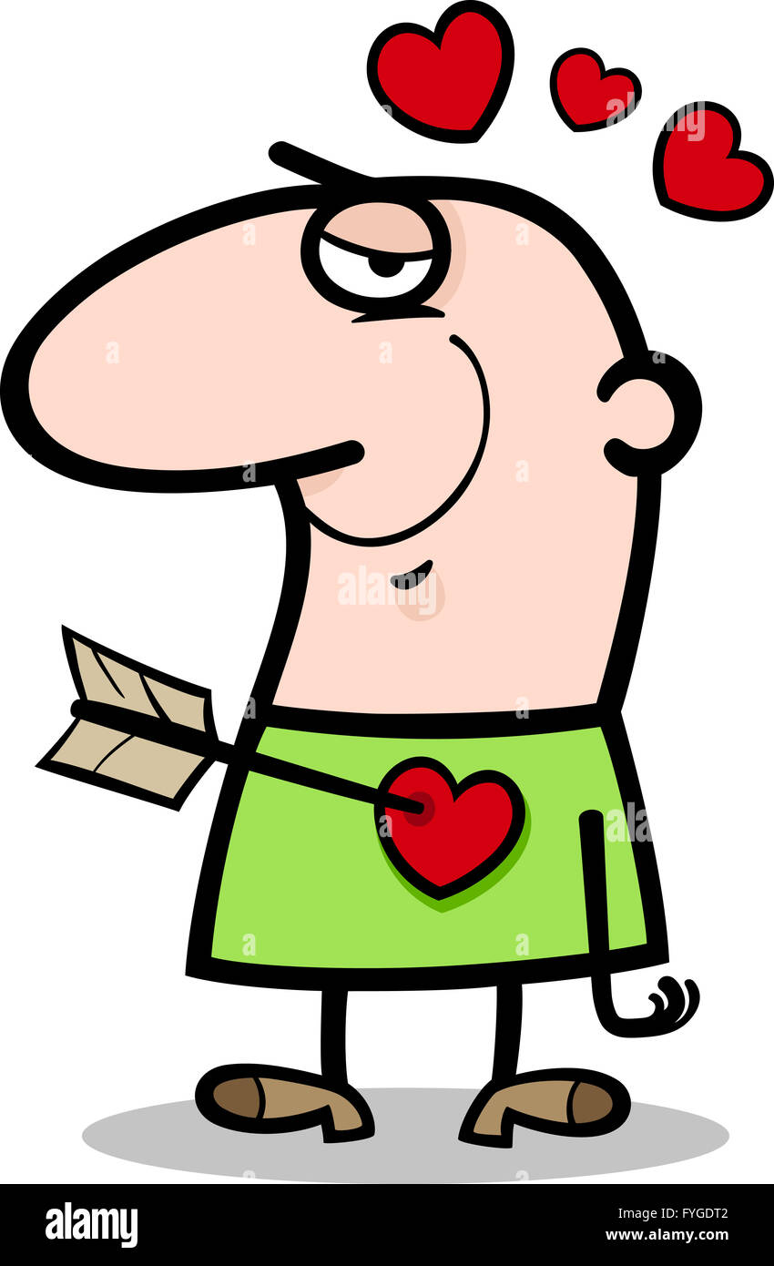 man in love cartoon illustration Stock Photo - Alamy