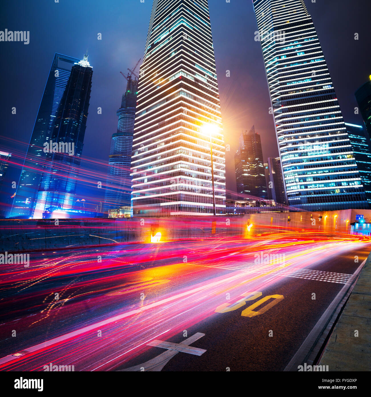 night scene of modern city Stock Photo - Alamy