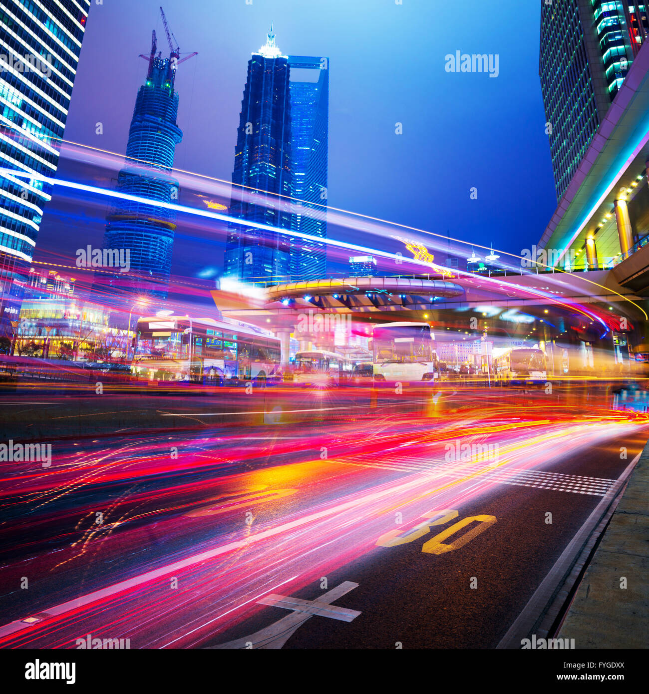 night scene of modern city Stock Photo - Alamy
