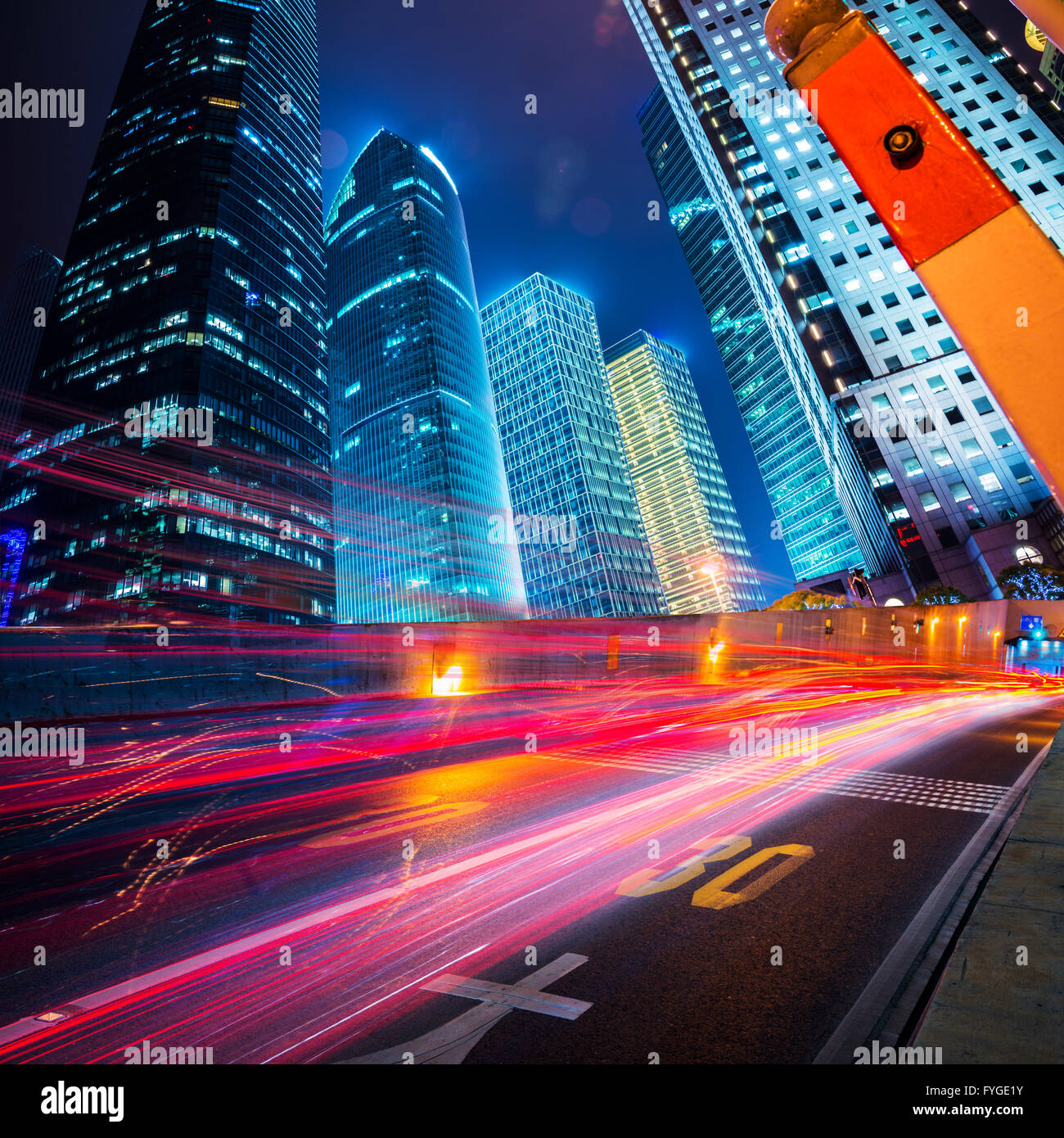 night scene of modern city Stock Photo - Alamy