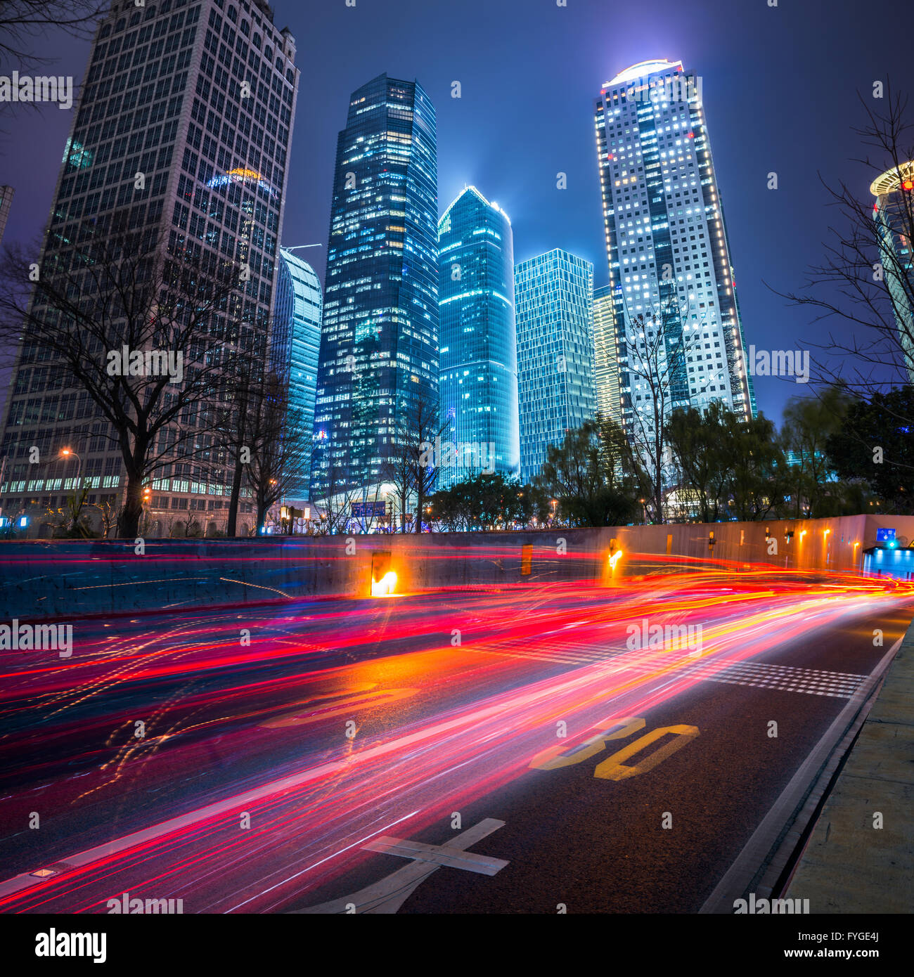 night scene of modern city Stock Photo - Alamy