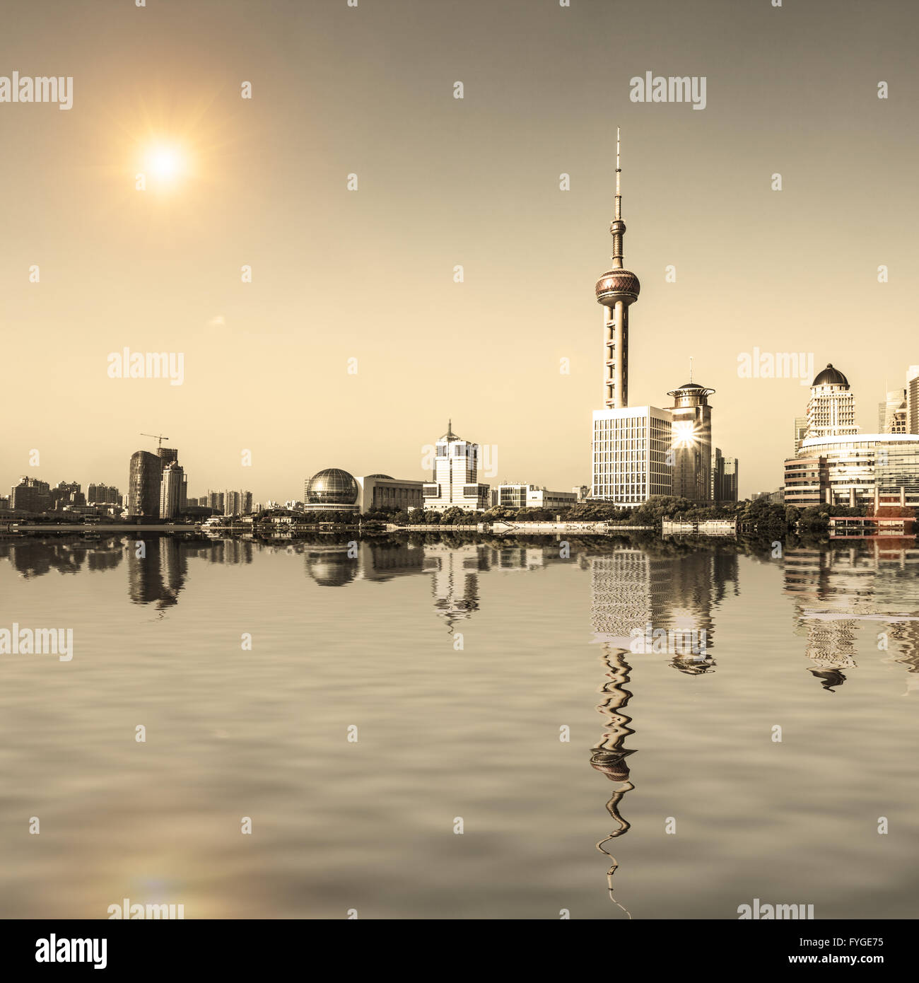 modern city with reflection Stock Photo - Alamy
