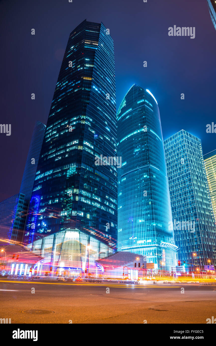 night scene of modern city Stock Photo - Alamy