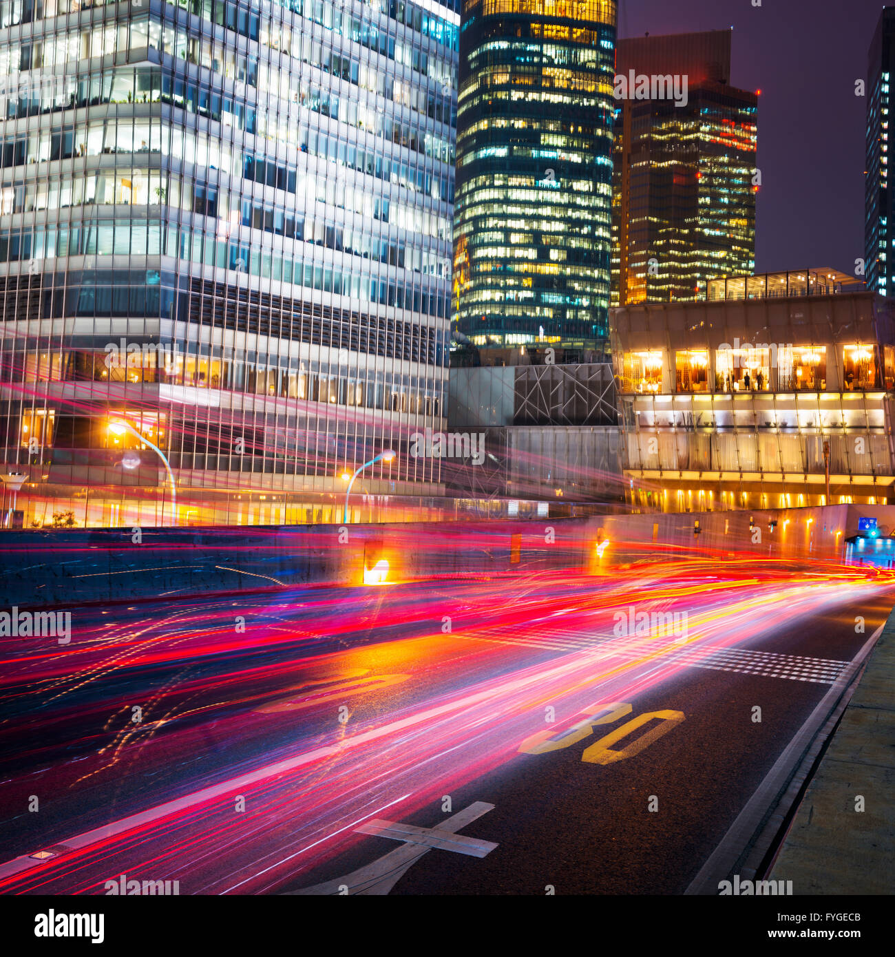 night scene of modern city Stock Photo - Alamy