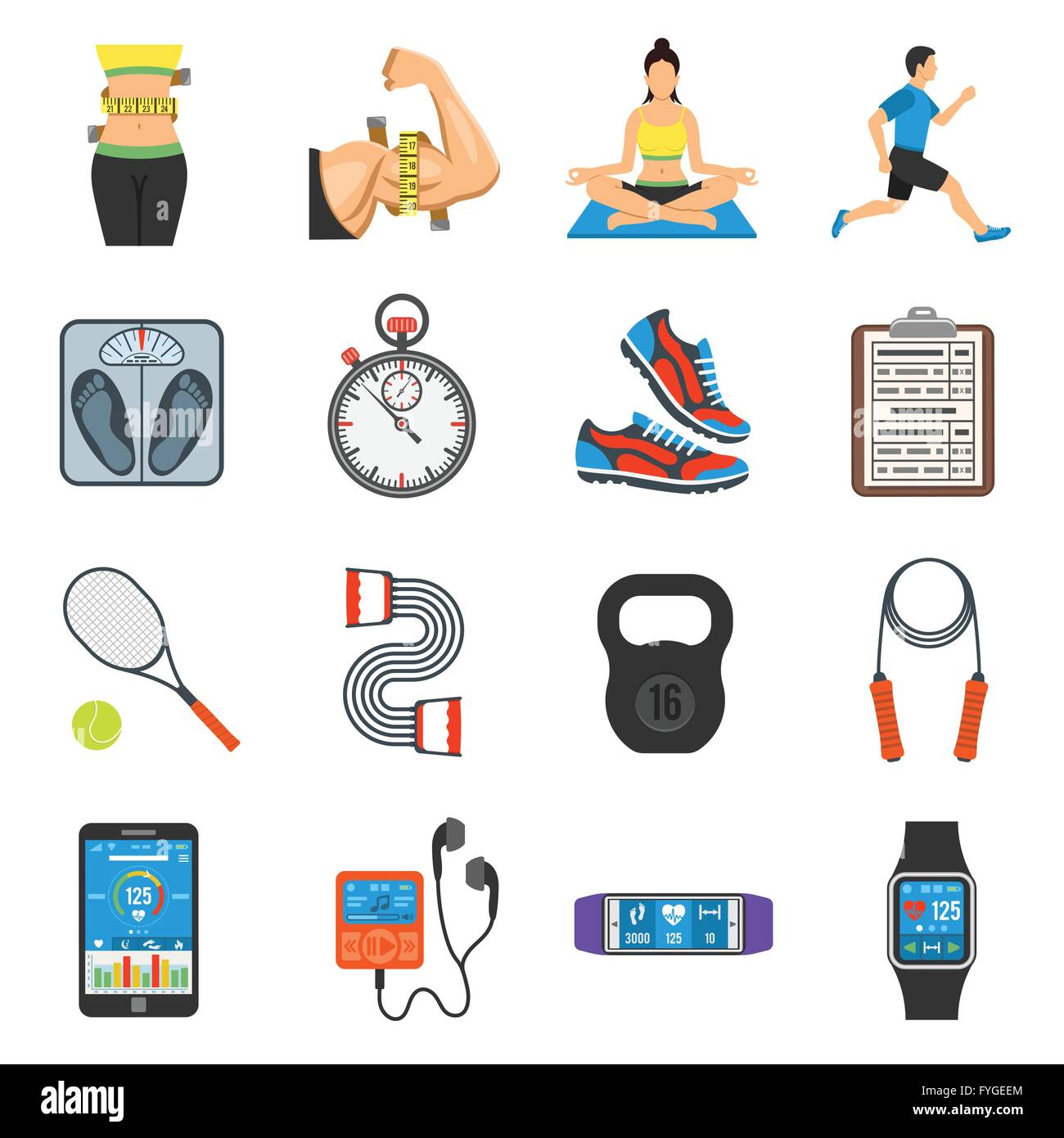 Fitness Icon Set Stock Vector Image & Art - Alamy