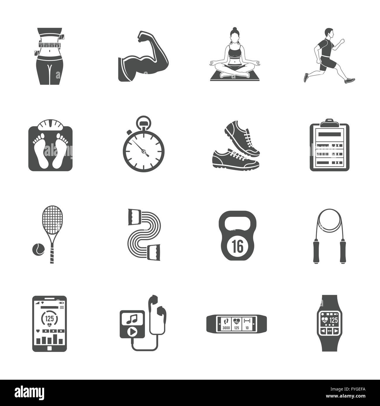 Fitness Icon Set Stock Vector Image & Art - Alamy