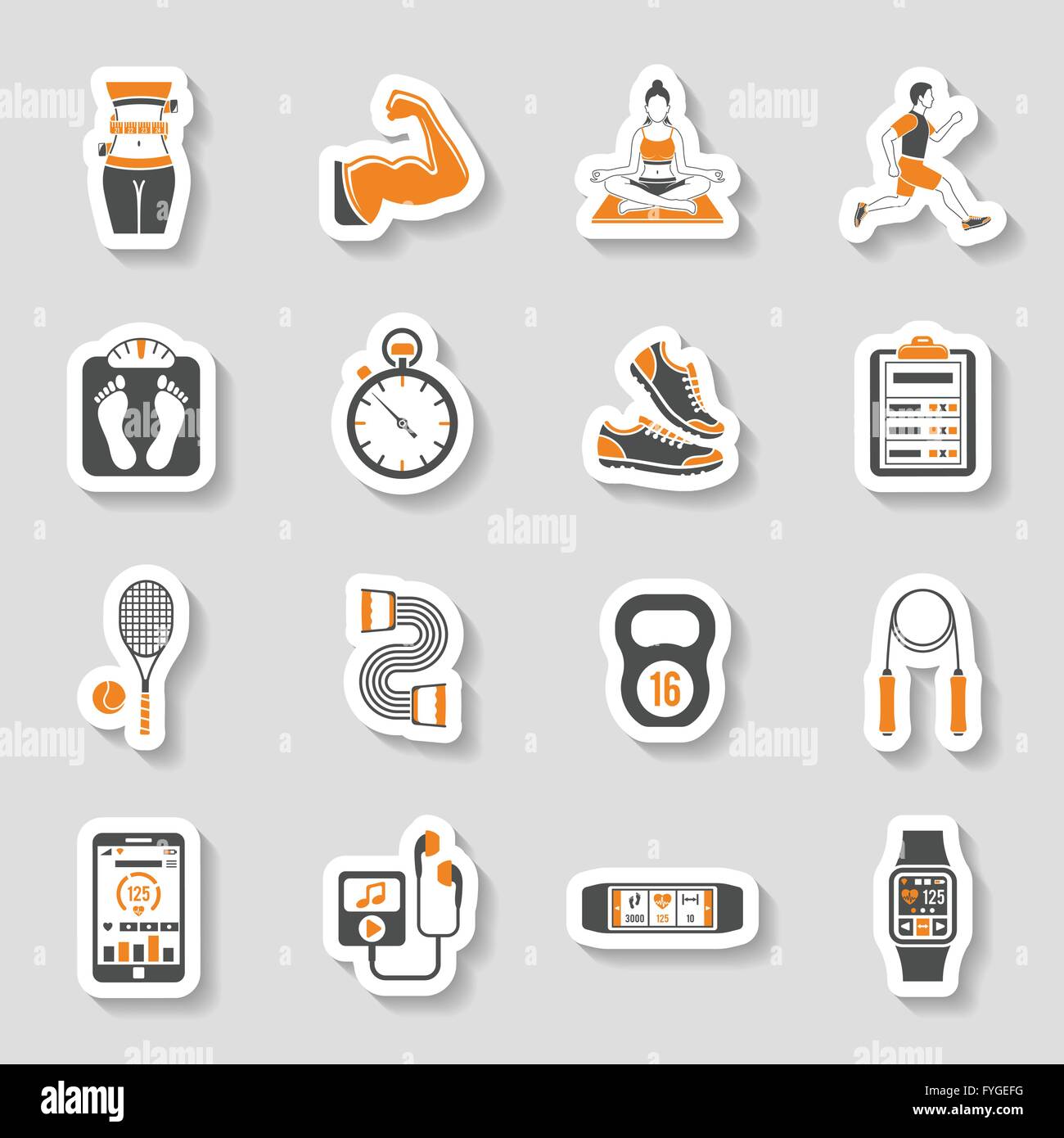 Fitness Icon Sticker Set Stock Vector Image & Art - Alamy