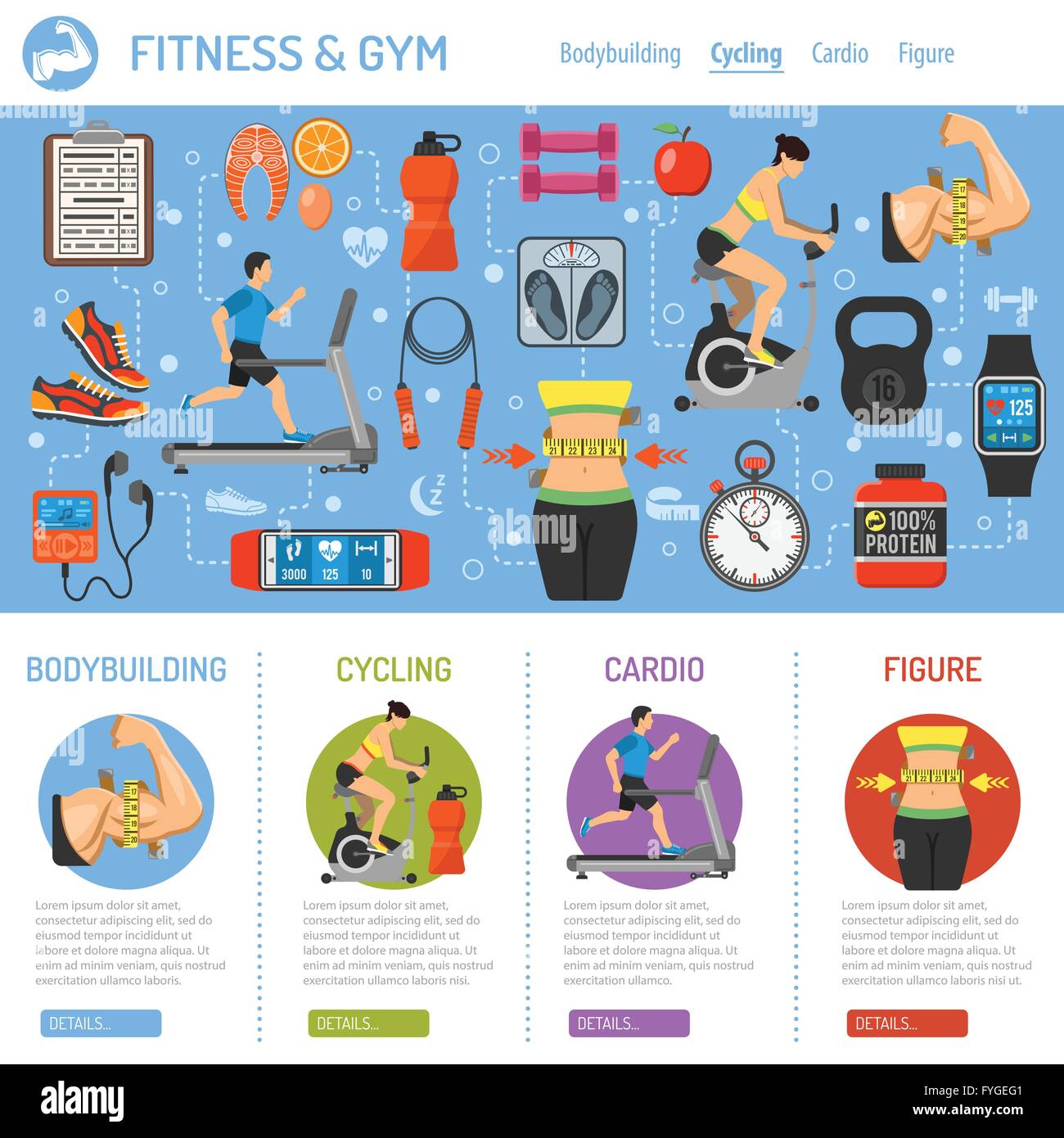 Fitness and Gym Infographics Stock Vector Image & Art - Alamy