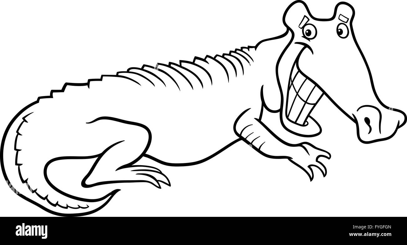 cartoon crocodile for coloring book Stock Photo - Alamy