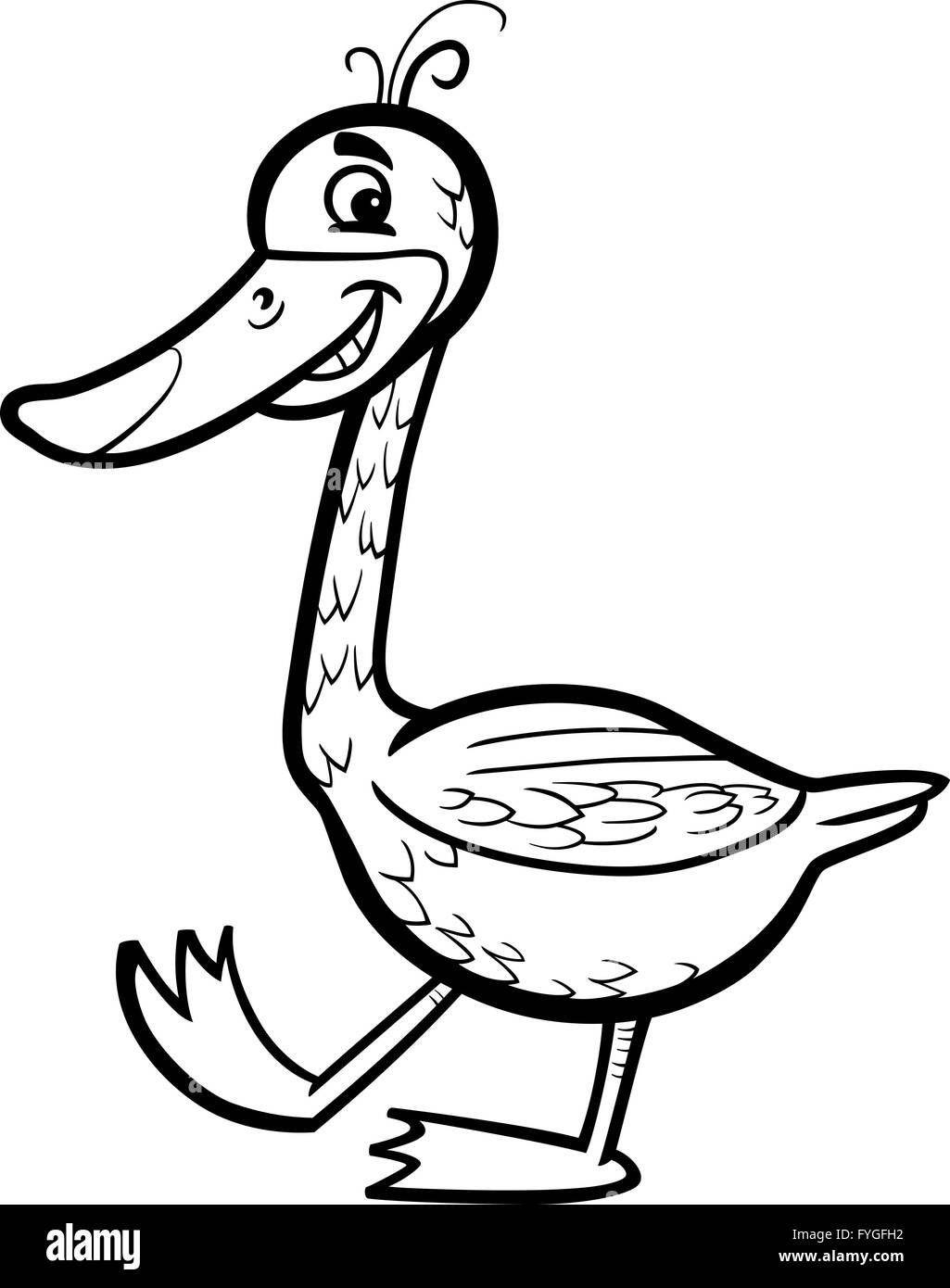 goose cartoon illustration for coloring Stock Photo - Alamy