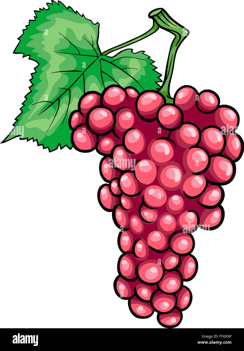 red grapes fruit cartoon illustration Stock Photo - Alamy