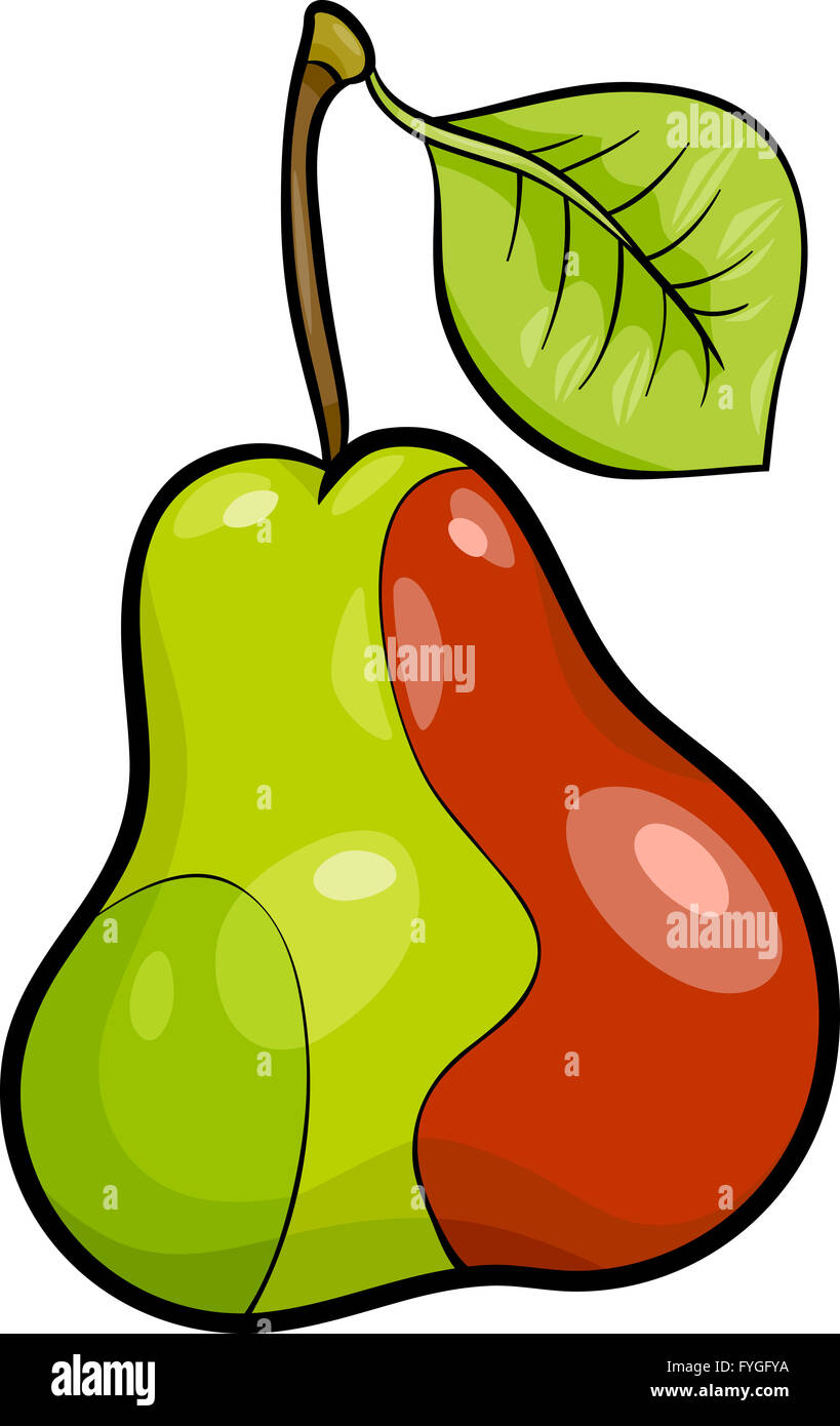 pear fruit cartoon illustration Stock Photo - Alamy