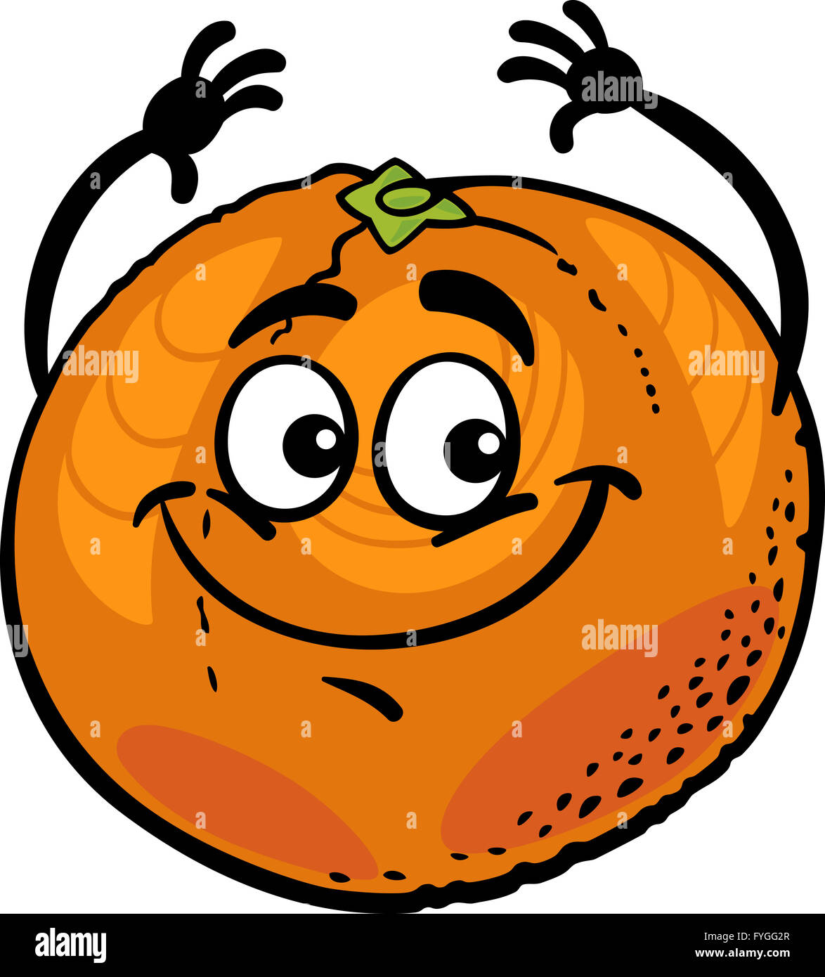 funny orange fruit cartoon illustration Stock Photo - Alamy