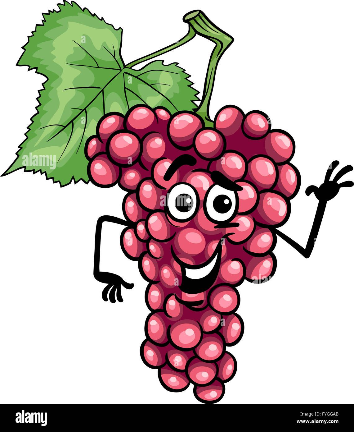 funny red grapes fruit cartoon illustration Stock Photo - Alamy