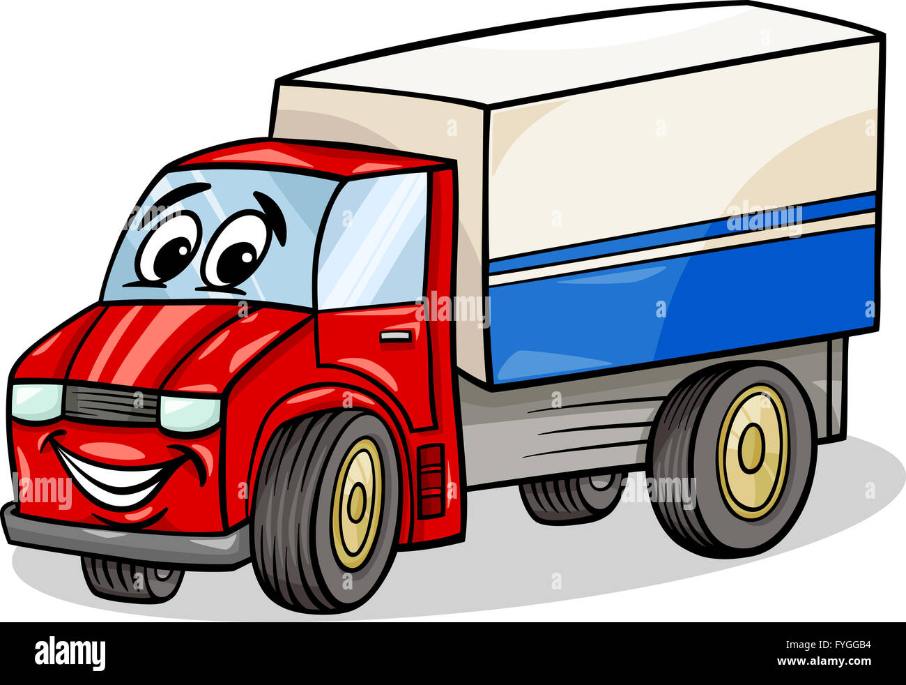 funny truck car cartoon illustration Stock Photo - Alamy