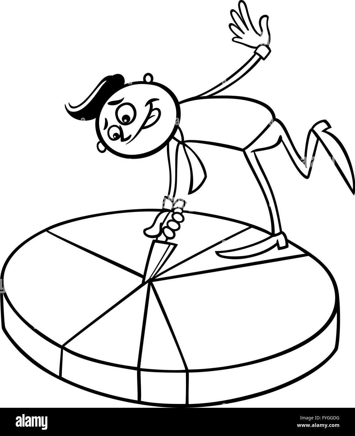 businessman on circle chart cartoon Stock Photo - Alamy