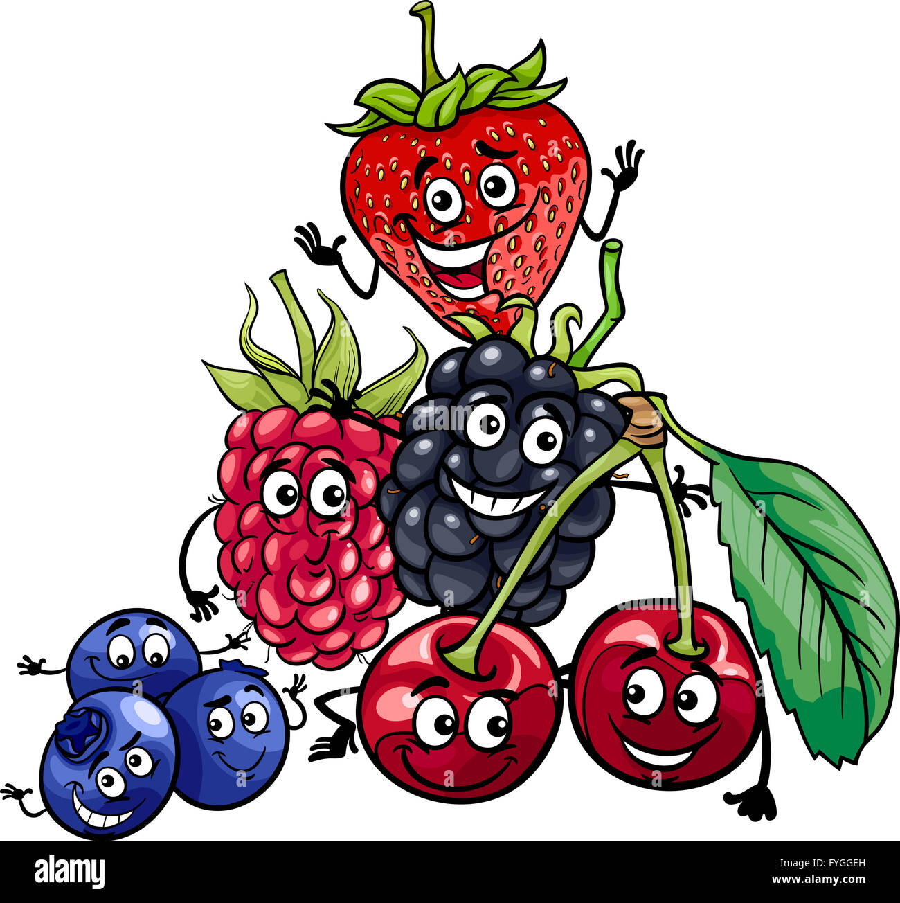 Fruits group cartoon illustration hi-res stock photography and images ...