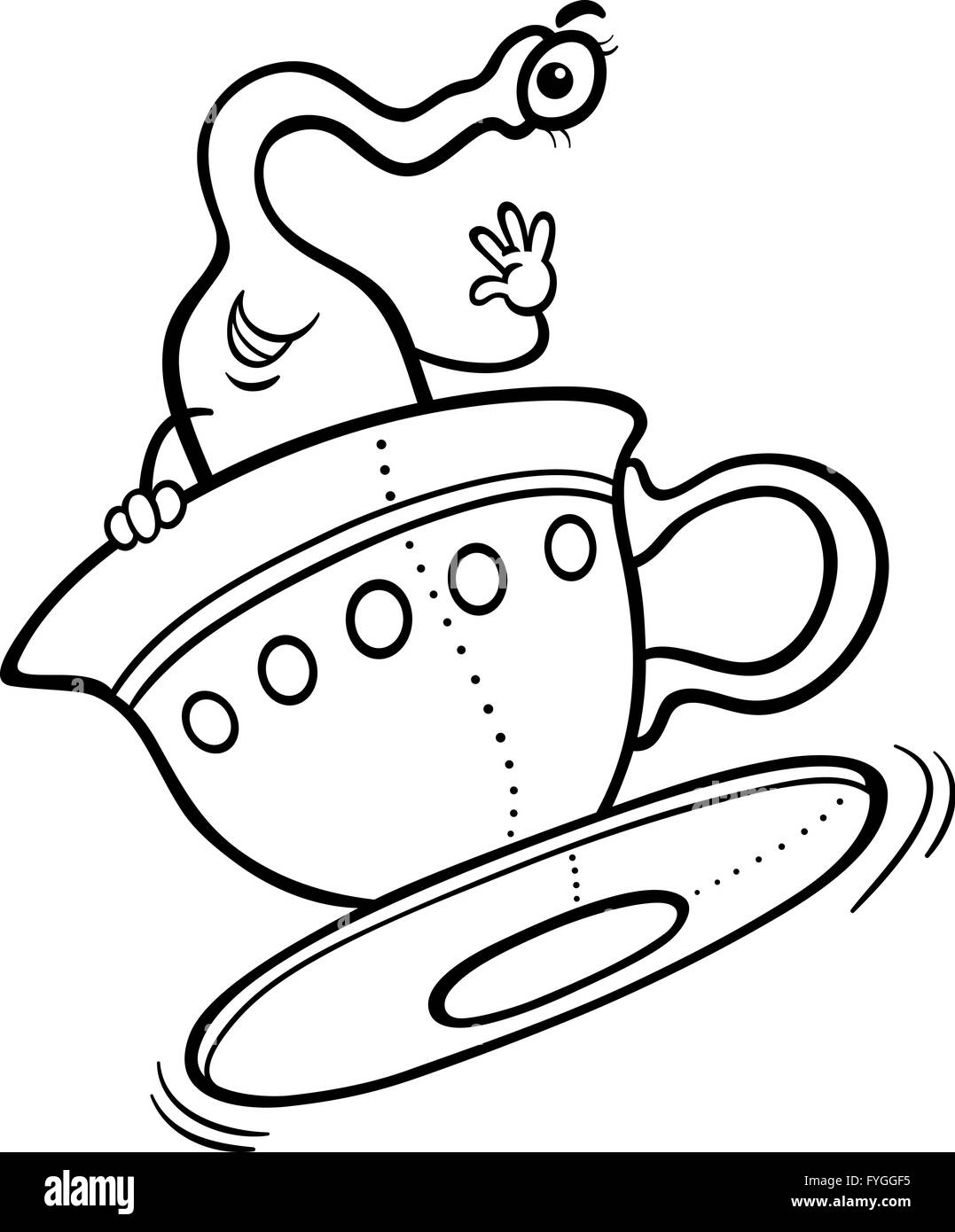 alien cartoon for coloring book Stock Photo - Alamy