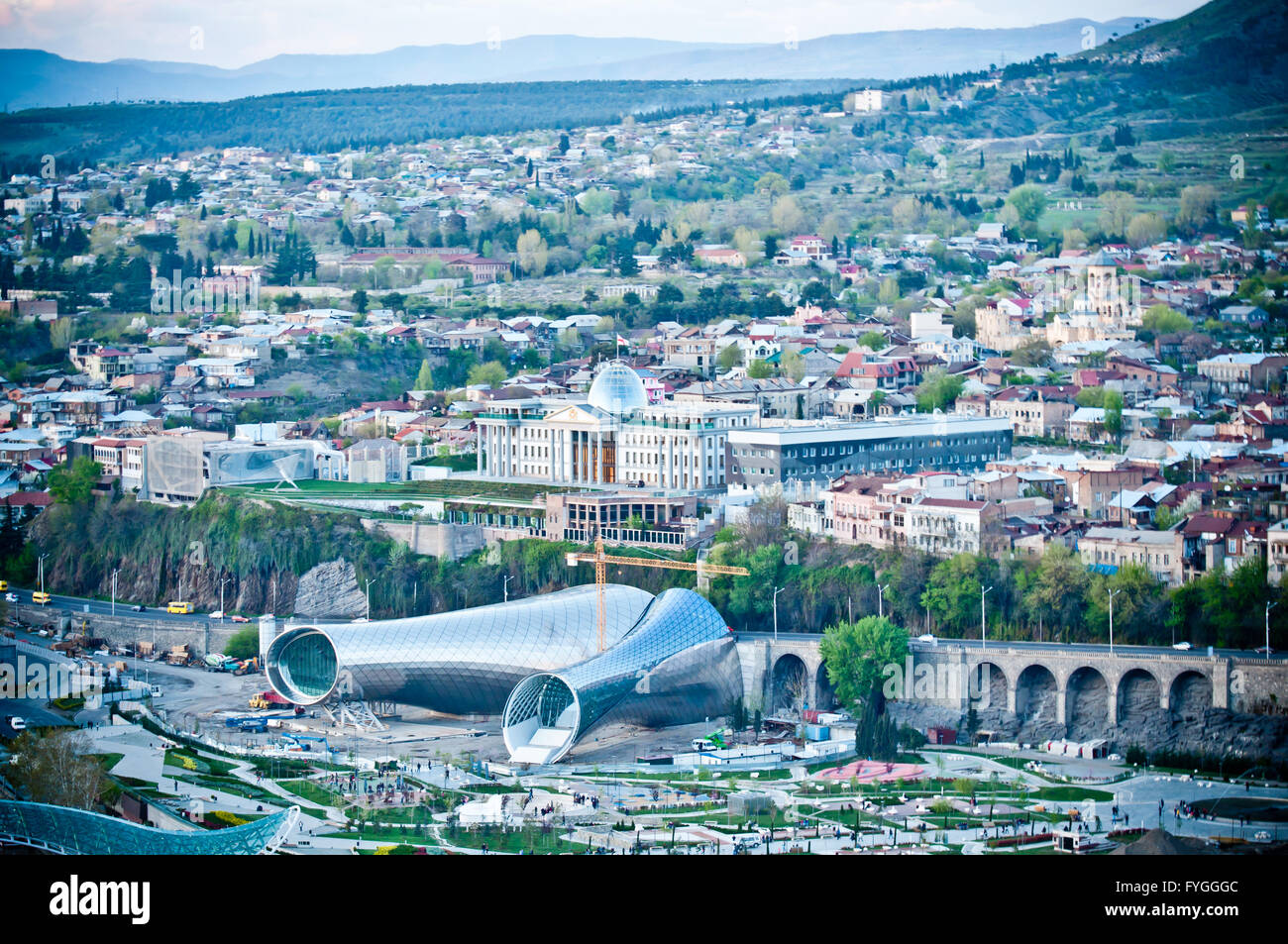 Philharmonic building and panoramic view in Tbilis Stock Photo - Alamy