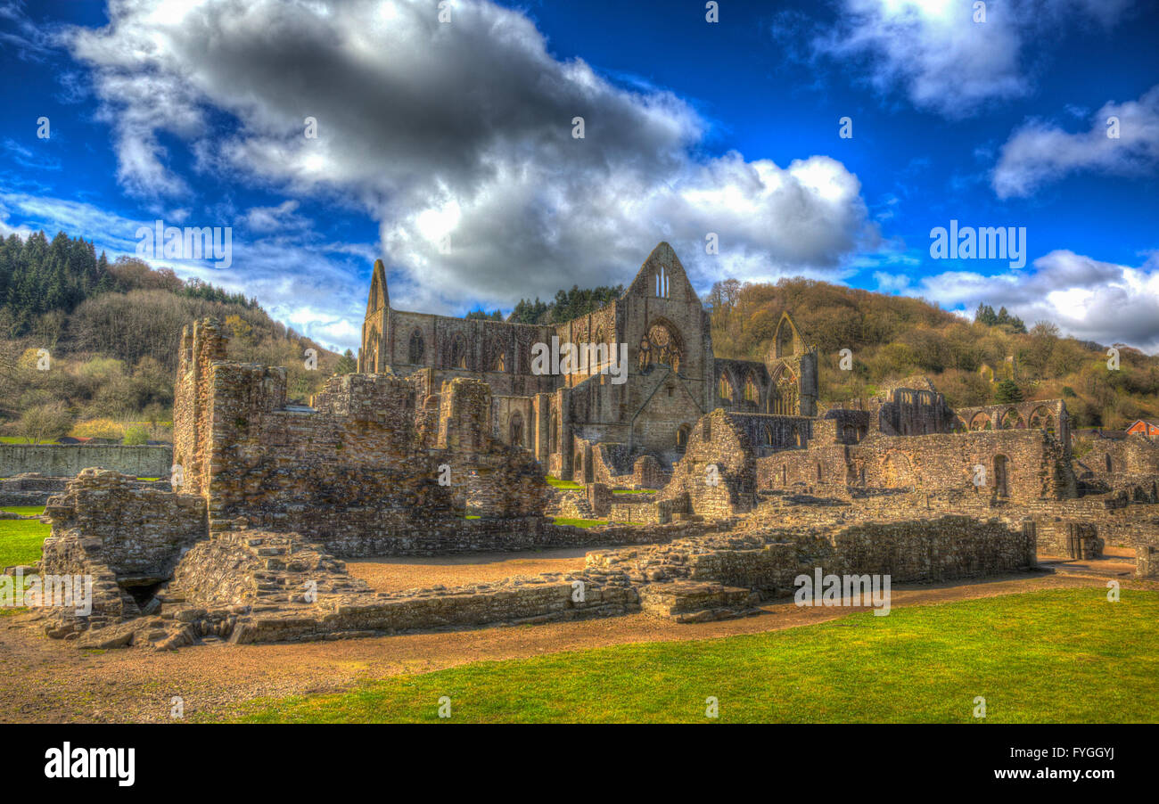 Tintern Abbey Monmouthshire near Chepstow Wales UK ruins of Cistercian ...