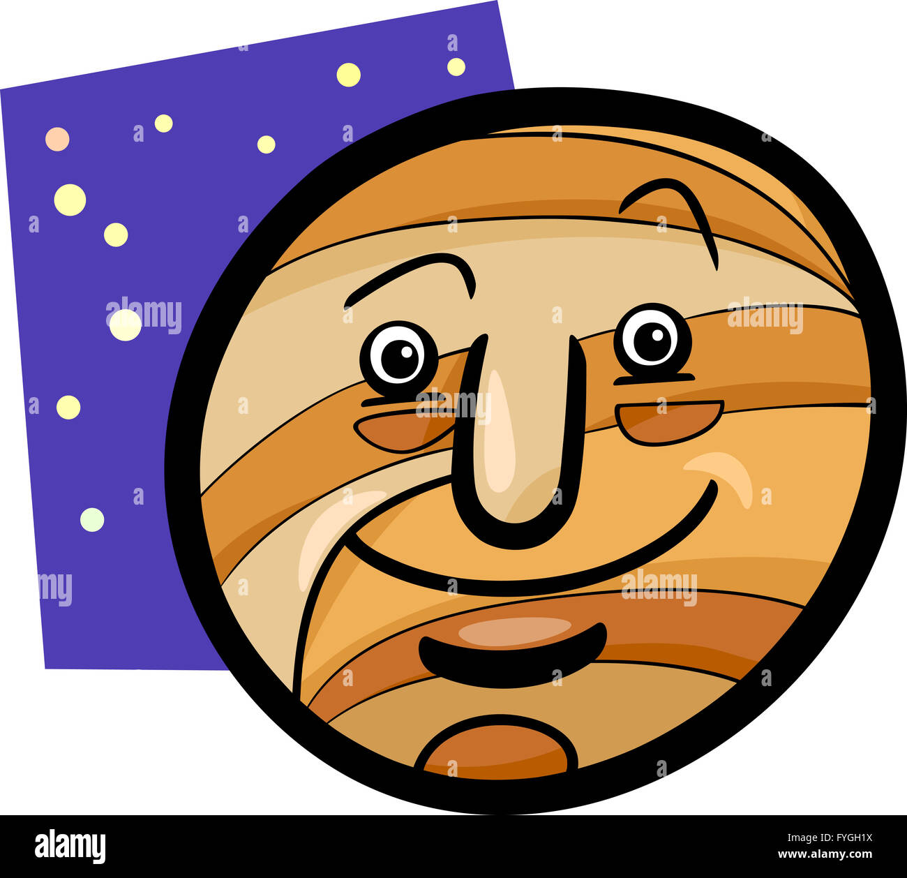 Cartoon illustration funny jupiter planet hi-res stock photography and ...