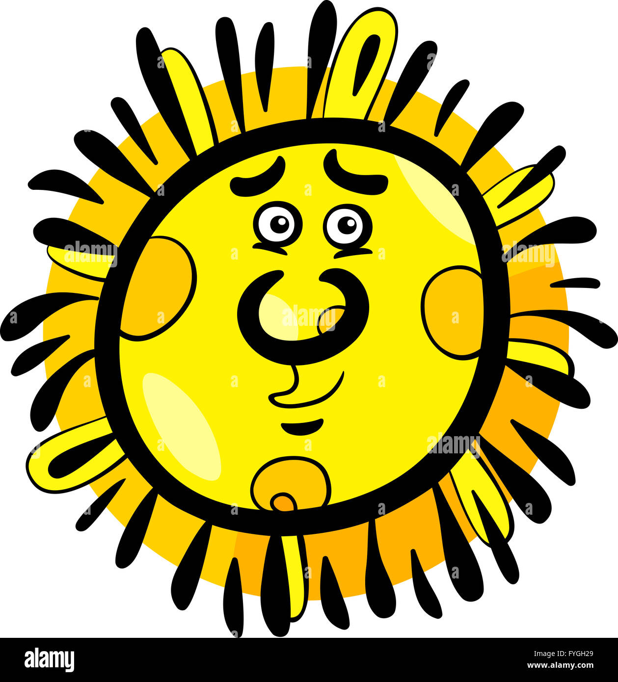 funny sun cartoon illustration Stock Photo - Alamy