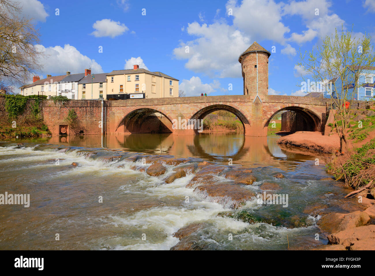 Monnow Bridge Monmouth Wales uk medieval fortified river bridge and ...