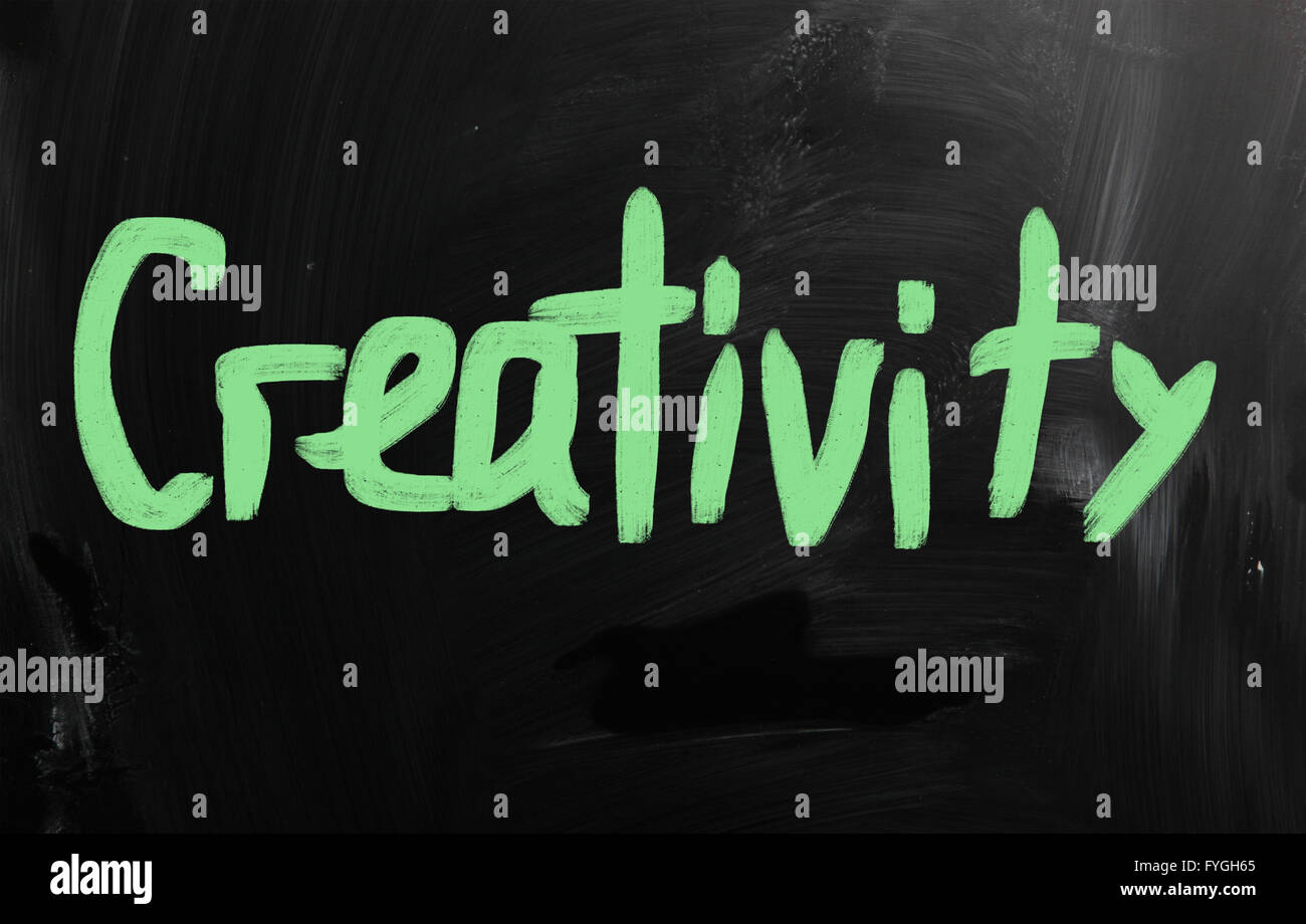 Creativity handwritten with white chalk on a blackboard Stock Photo - Alamy
