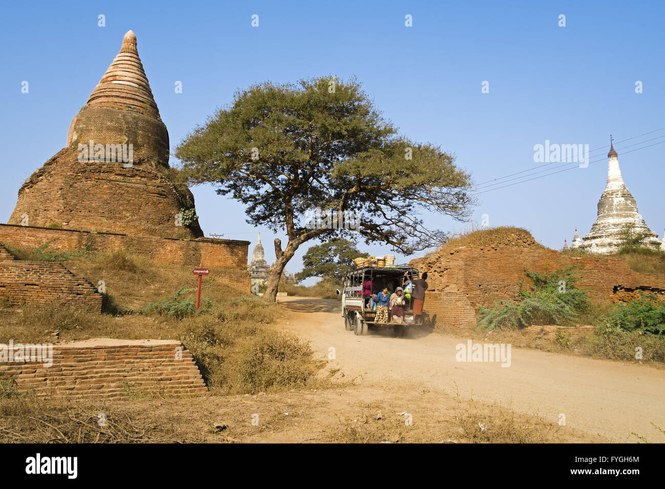 Stupa at the old town wall of Old-Bagan, Myanmar Stock Photo - Alamy