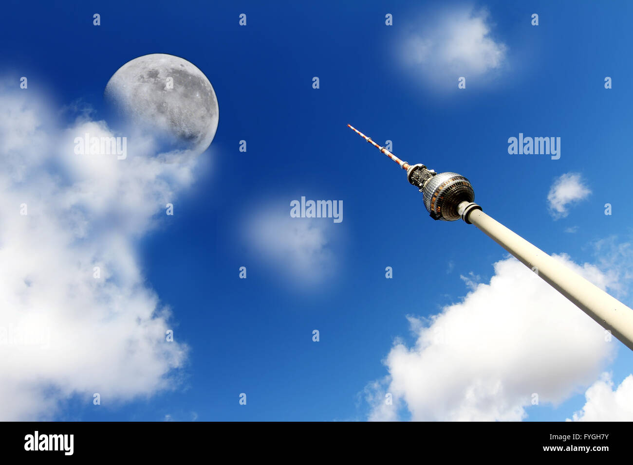 Radio city tower moon hi-res stock photography and images - Alamy