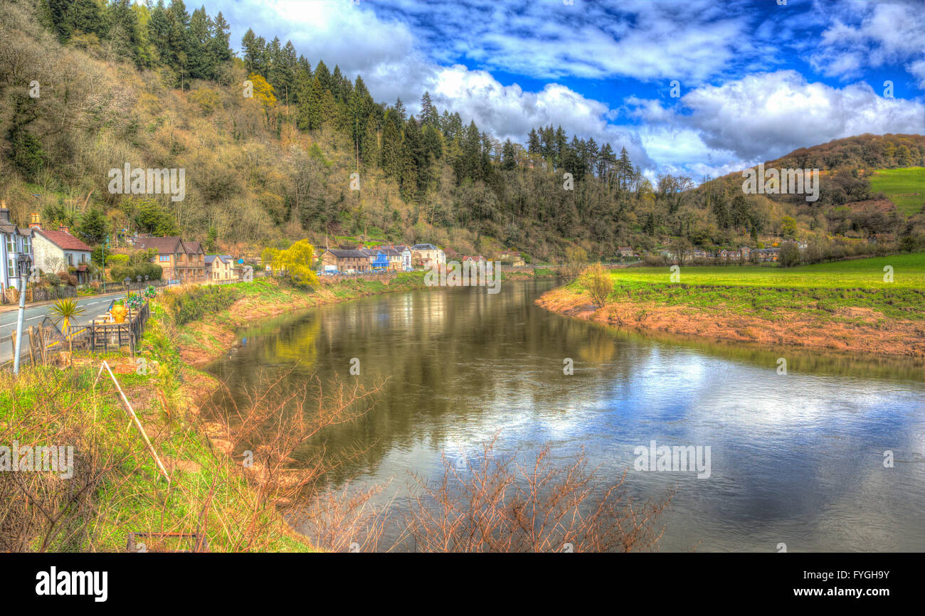 River Wye near Tintern Abbey Wye Valley Wales hdr Stock Photo - Alamy