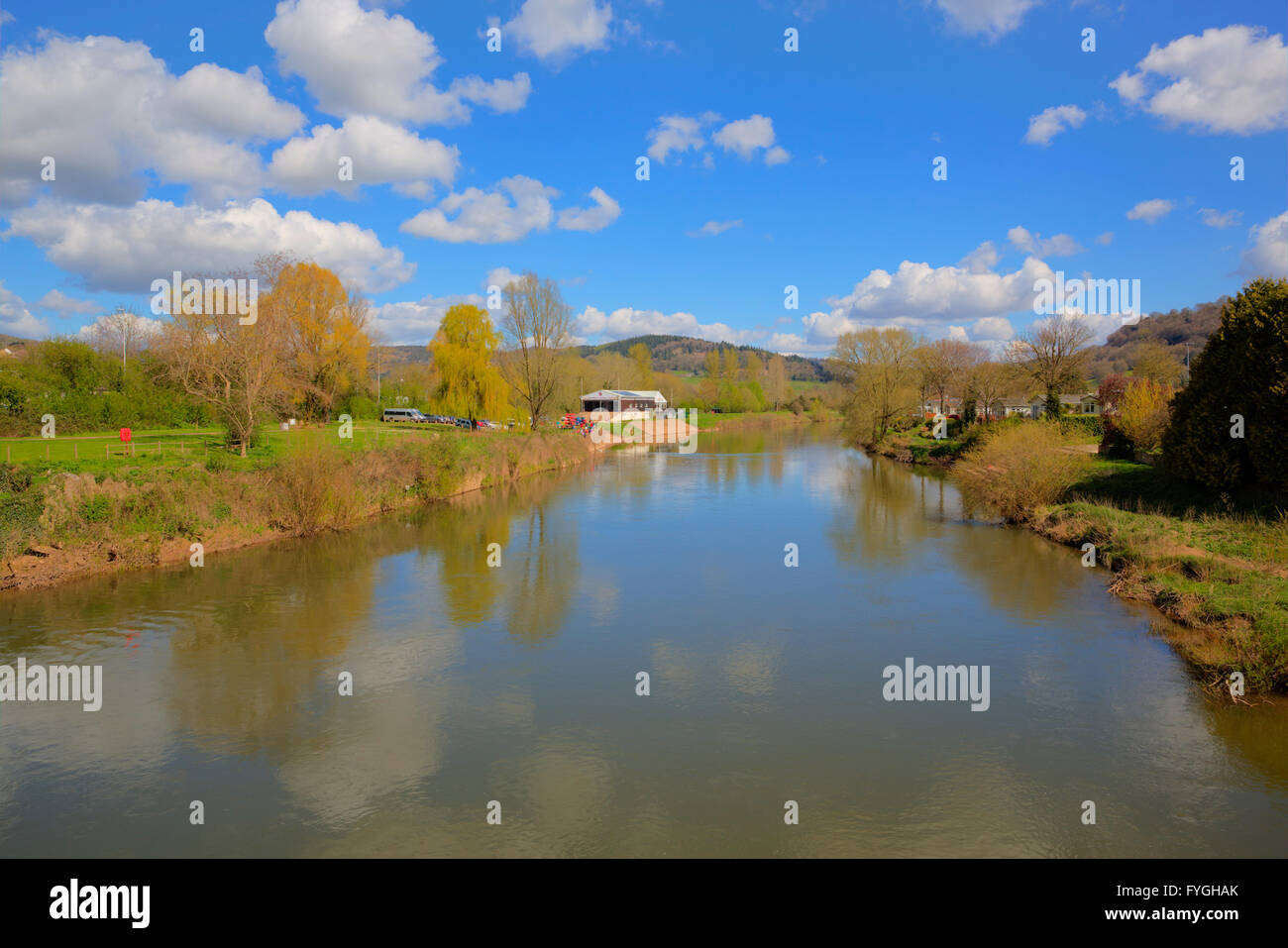 River Wye Monmouth Wales UK in the beautiful Wye Valley view from the ...