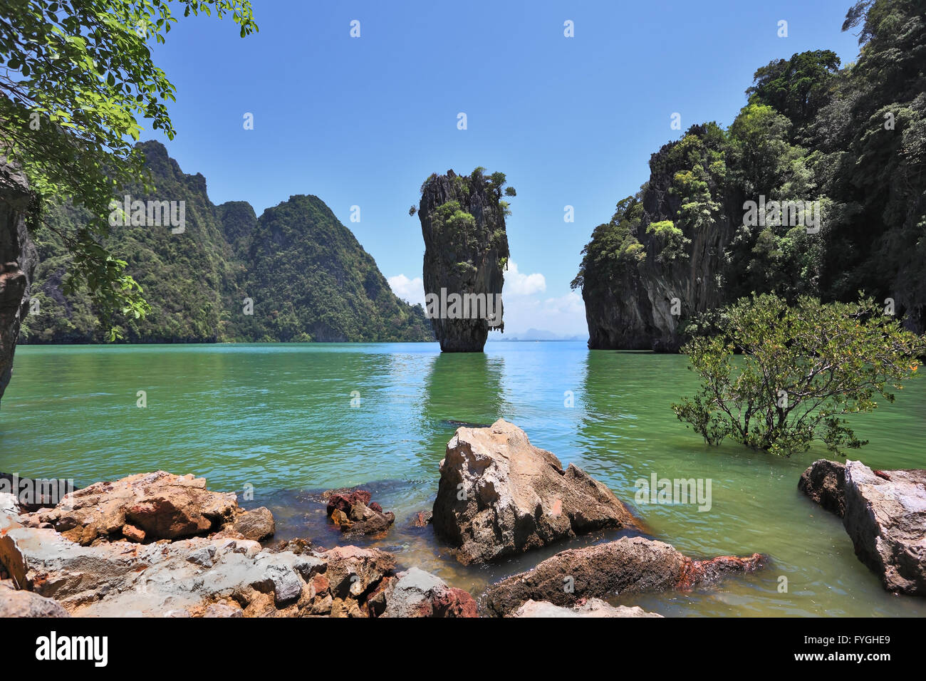 Lovely island - rock in the shape of the vase Stock Photo - Alamy